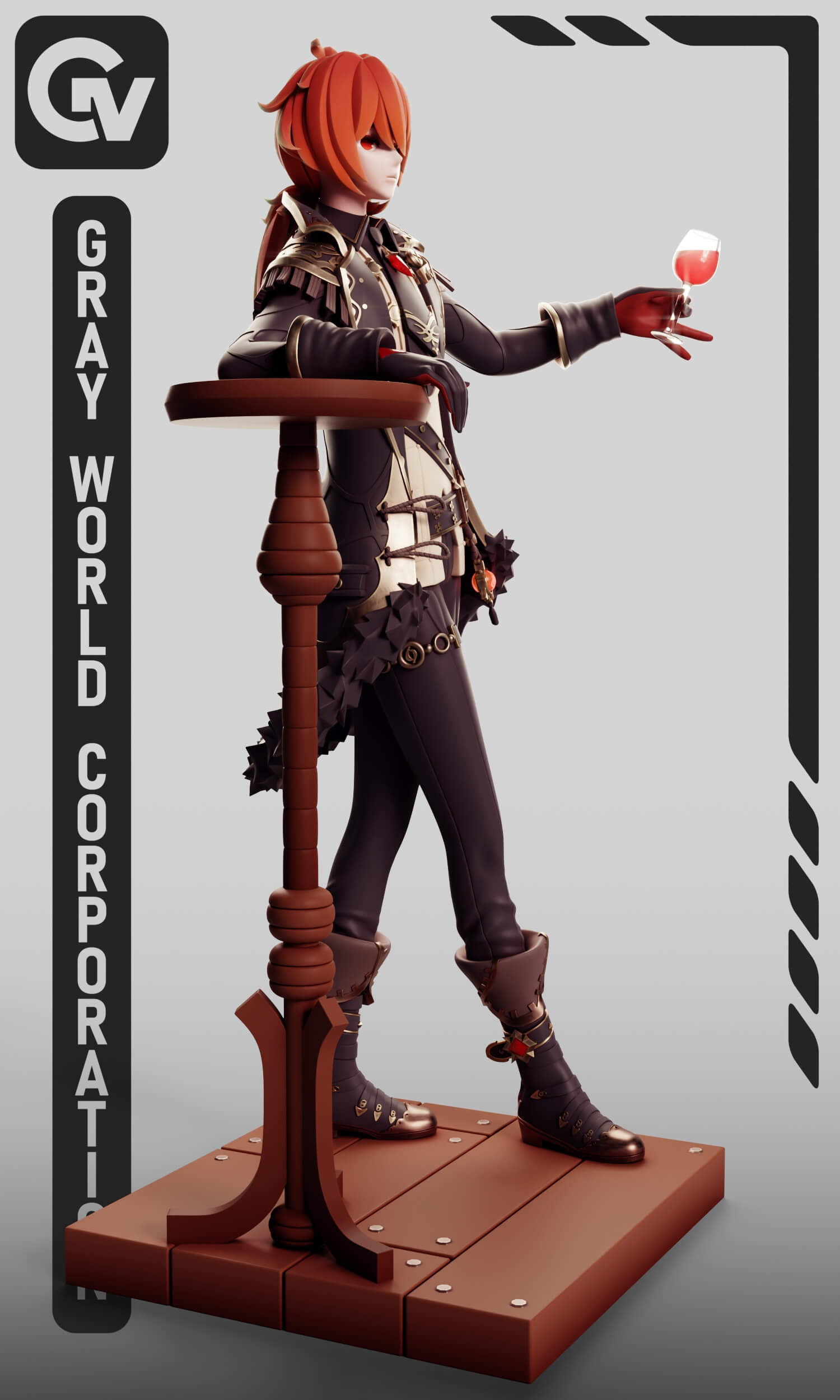 Diluc - Genshin Impact 3D Model by Gray World Corporation