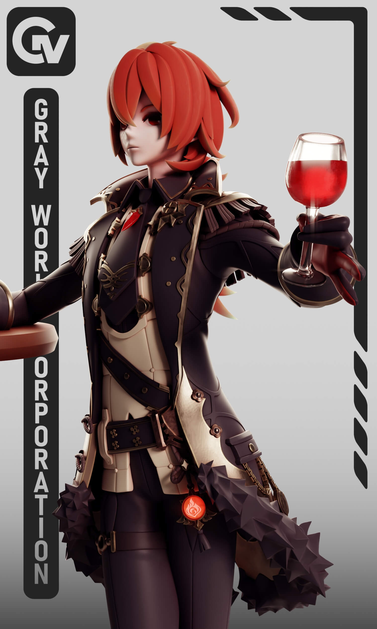 Diluc - Genshin Impact 3D Model by Gray World Corporation