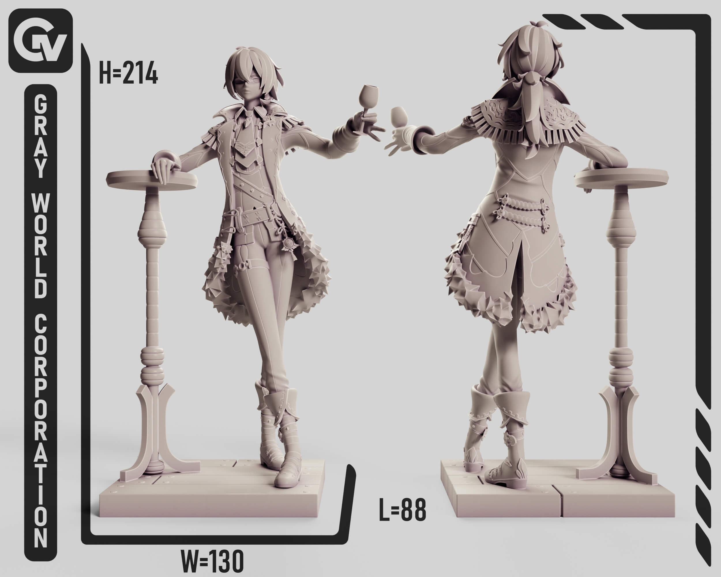 Diluc - Genshin Impact 3D Model by Gray World Corporation