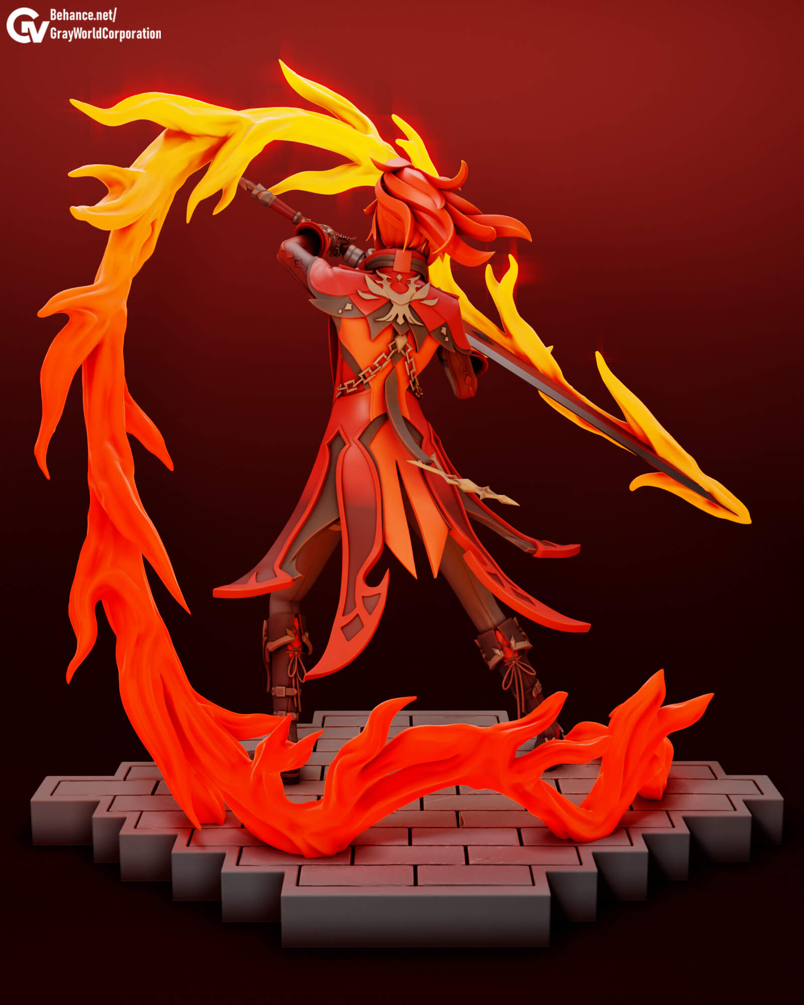 Diluc "Red Dead of Night" - Genshin Impact 3D Model by Gray World ...