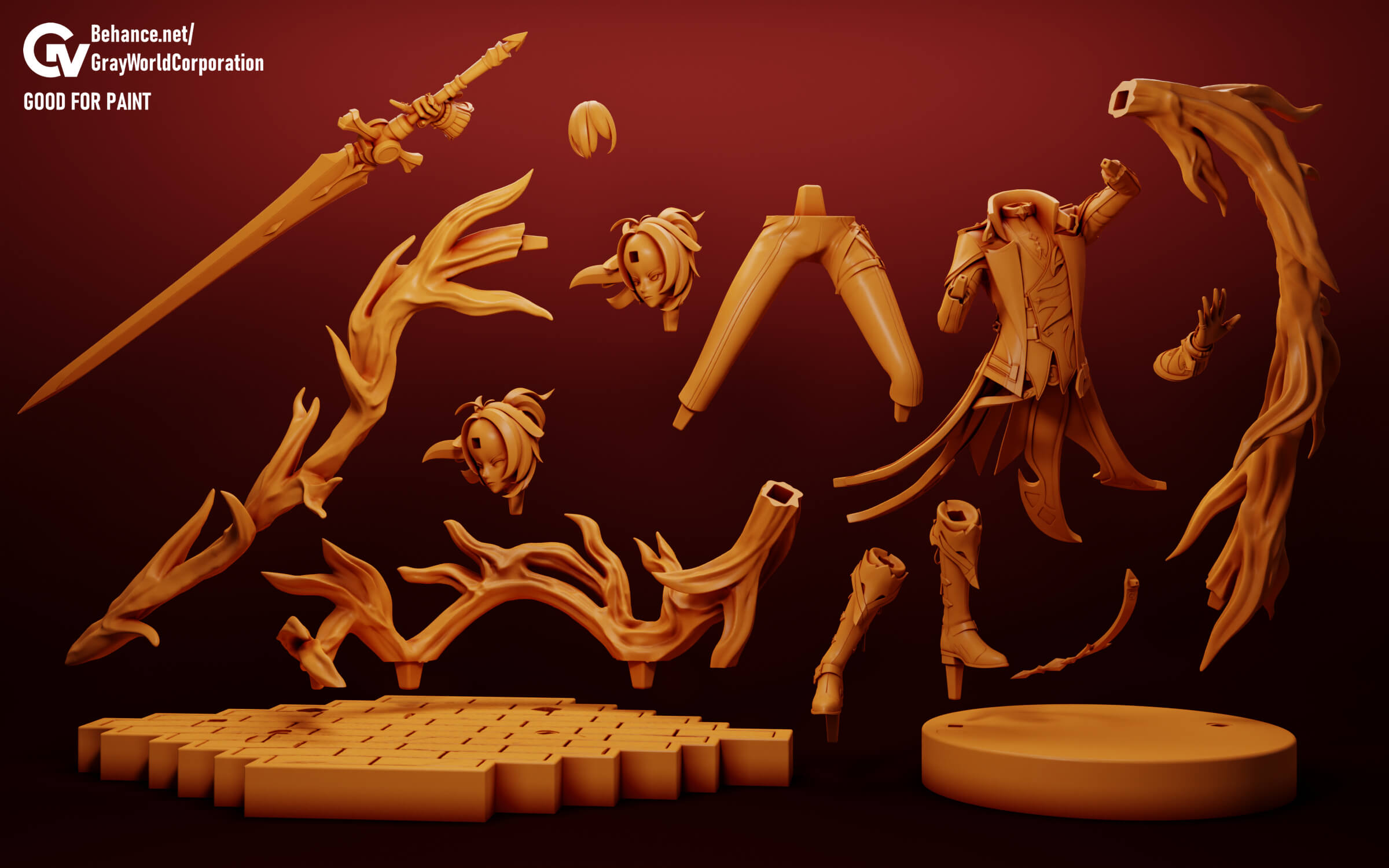 Diluc "Red Dead of Night" - Genshin Impact 3D Model by Gray World ...