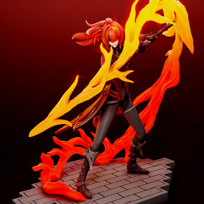 Diluc "Red Dead of Night" - Genshin Impact 3D Model by Gray World ...