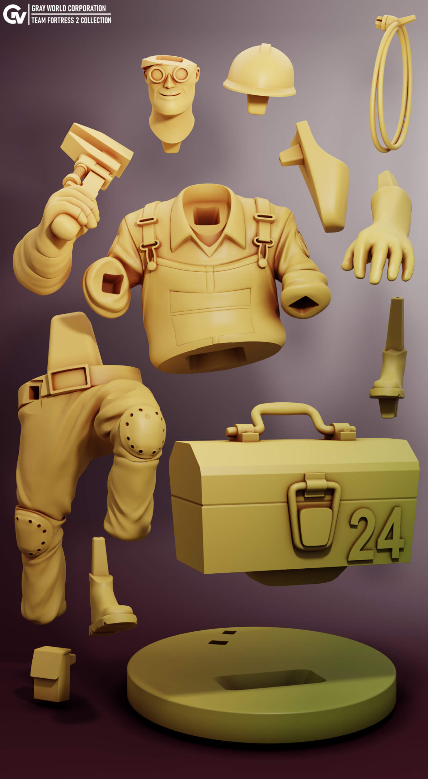 Egineer - Team Fortress 2 3D Model by Gray World Corporation