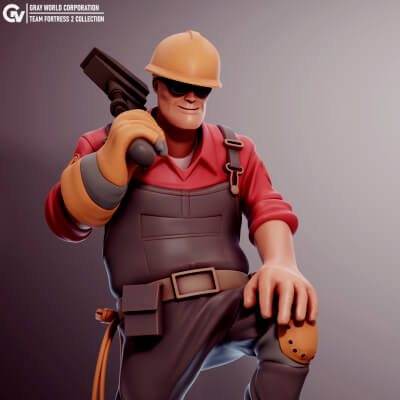 Egineer - Team Fortress 2 3D Model by Gray World Corporation