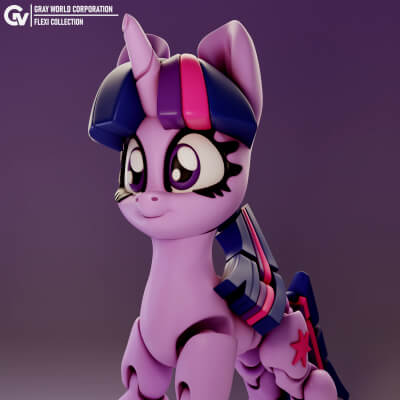 Flexi Twilight Sparkle - My Little Pony Free 3D Model by Gray World ...