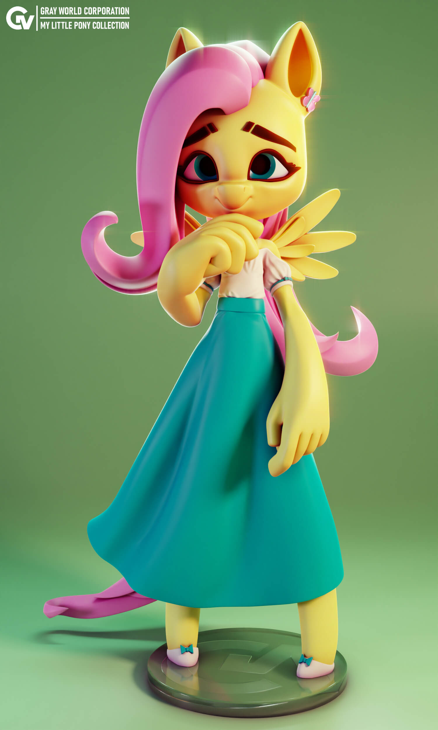 Fluttershy "Chibi" - My Little Pony 3D Model by Gray World Corporation
