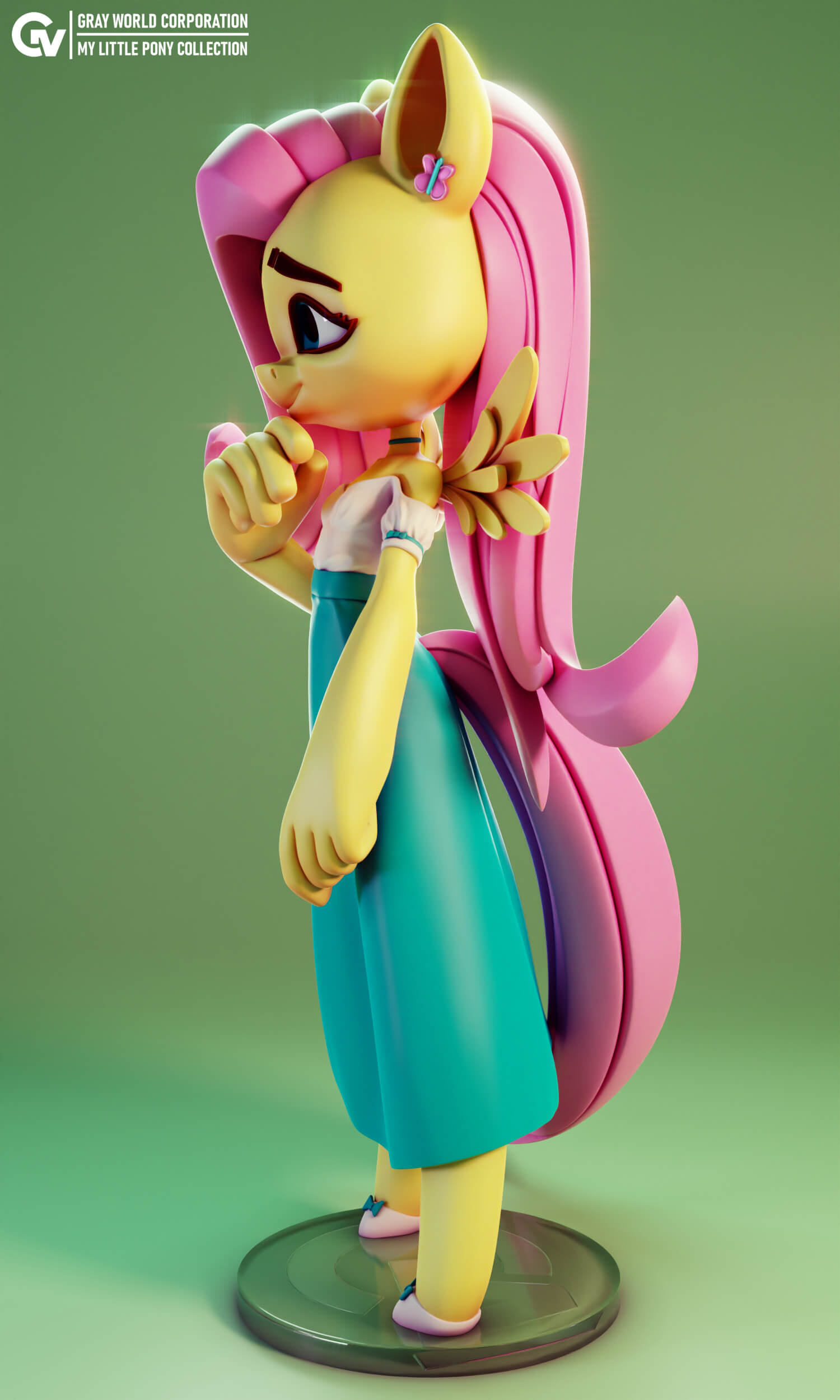 Fluttershy "Chibi" - My Little Pony 3D Model by Gray World Corporation
