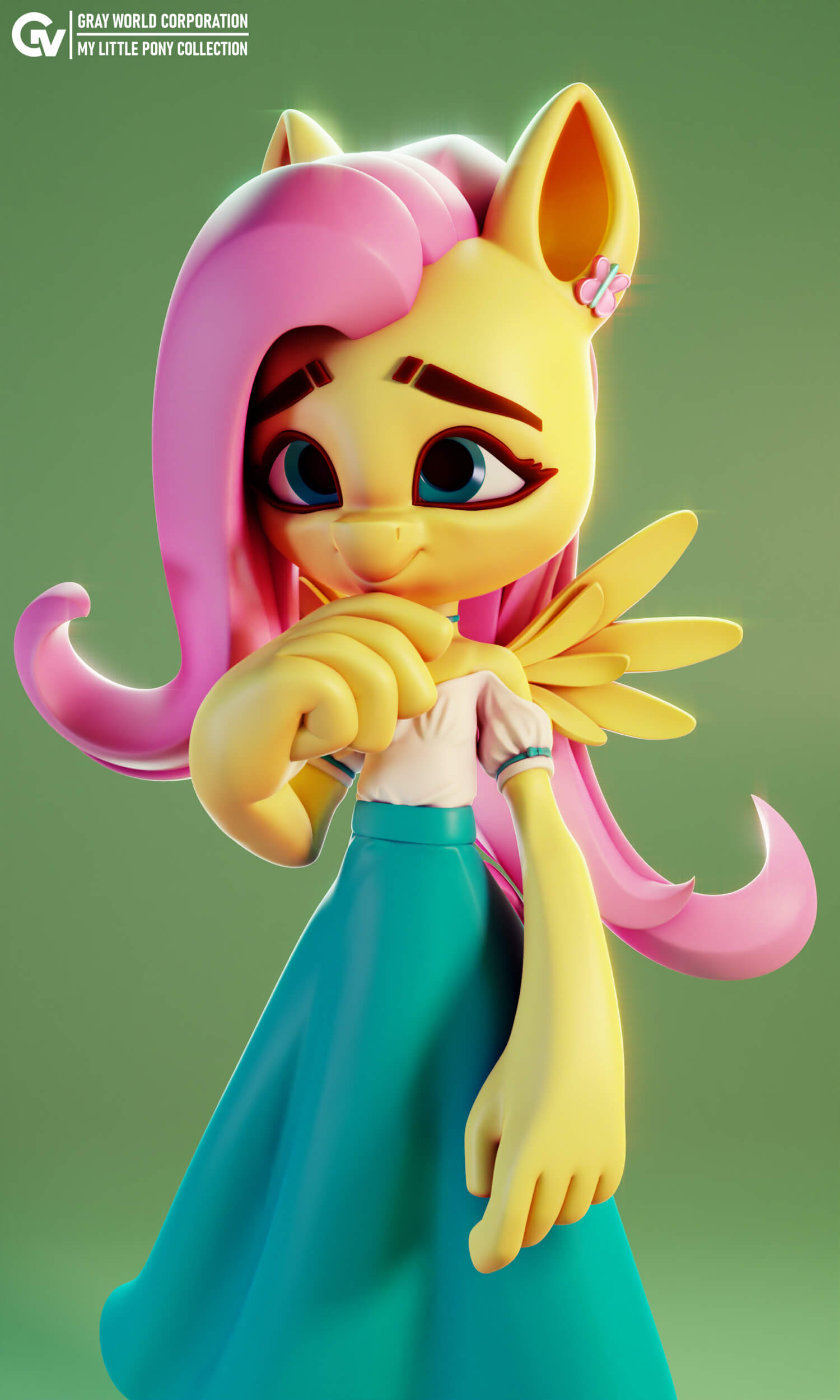 Fluttershy "Chibi" - My Little Pony 3D Model by Gray World Corporation