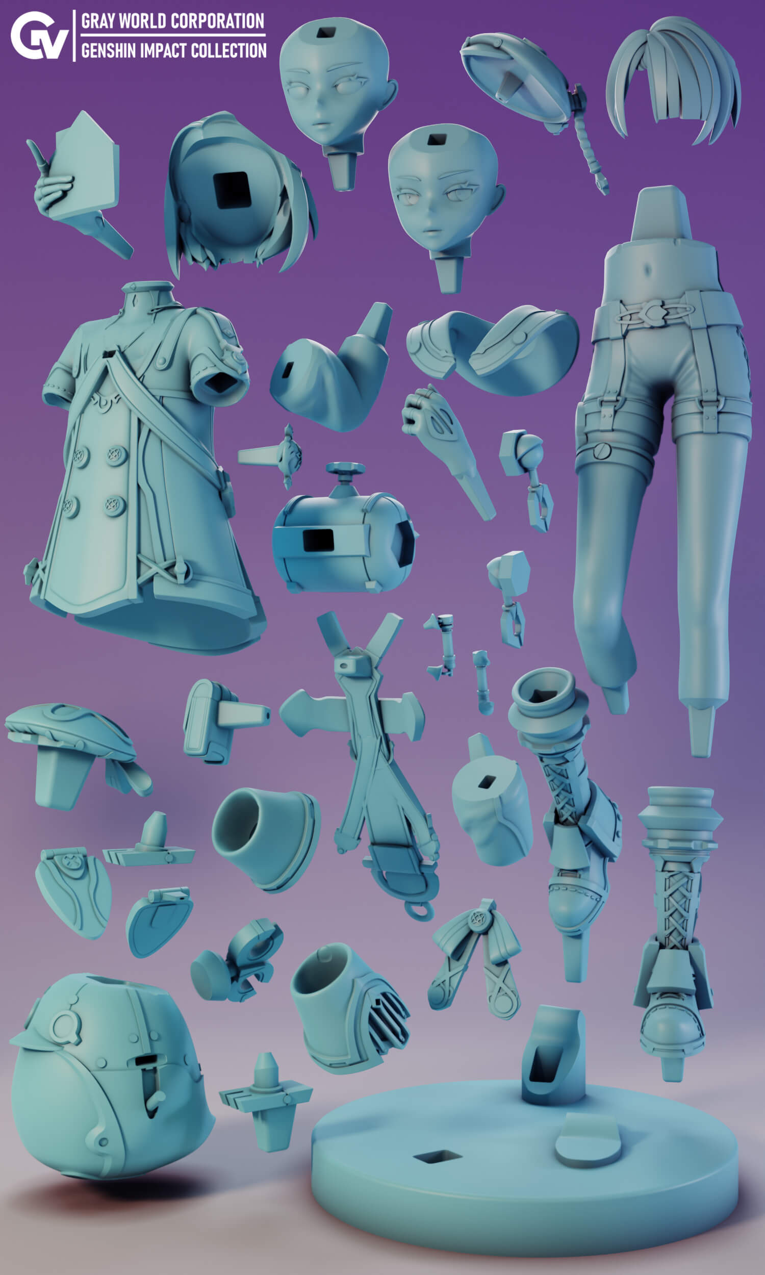 Freminet - Genshin Impact 3D Model by Gray World Corporation