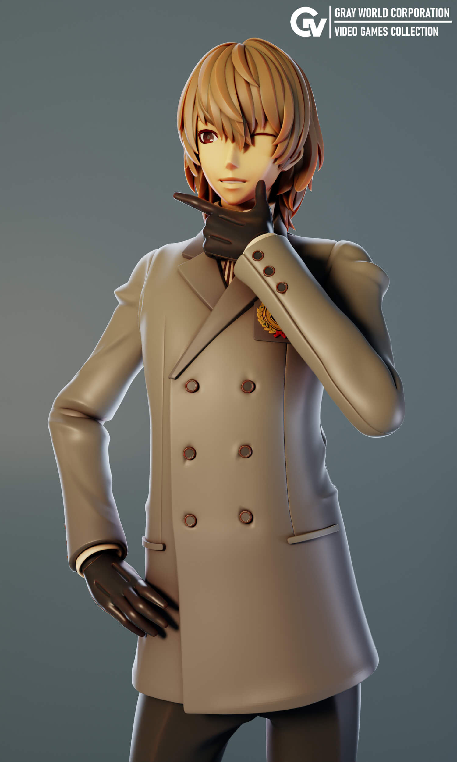 Goro Akechi - Persona 3D Model by Gray World Corporation