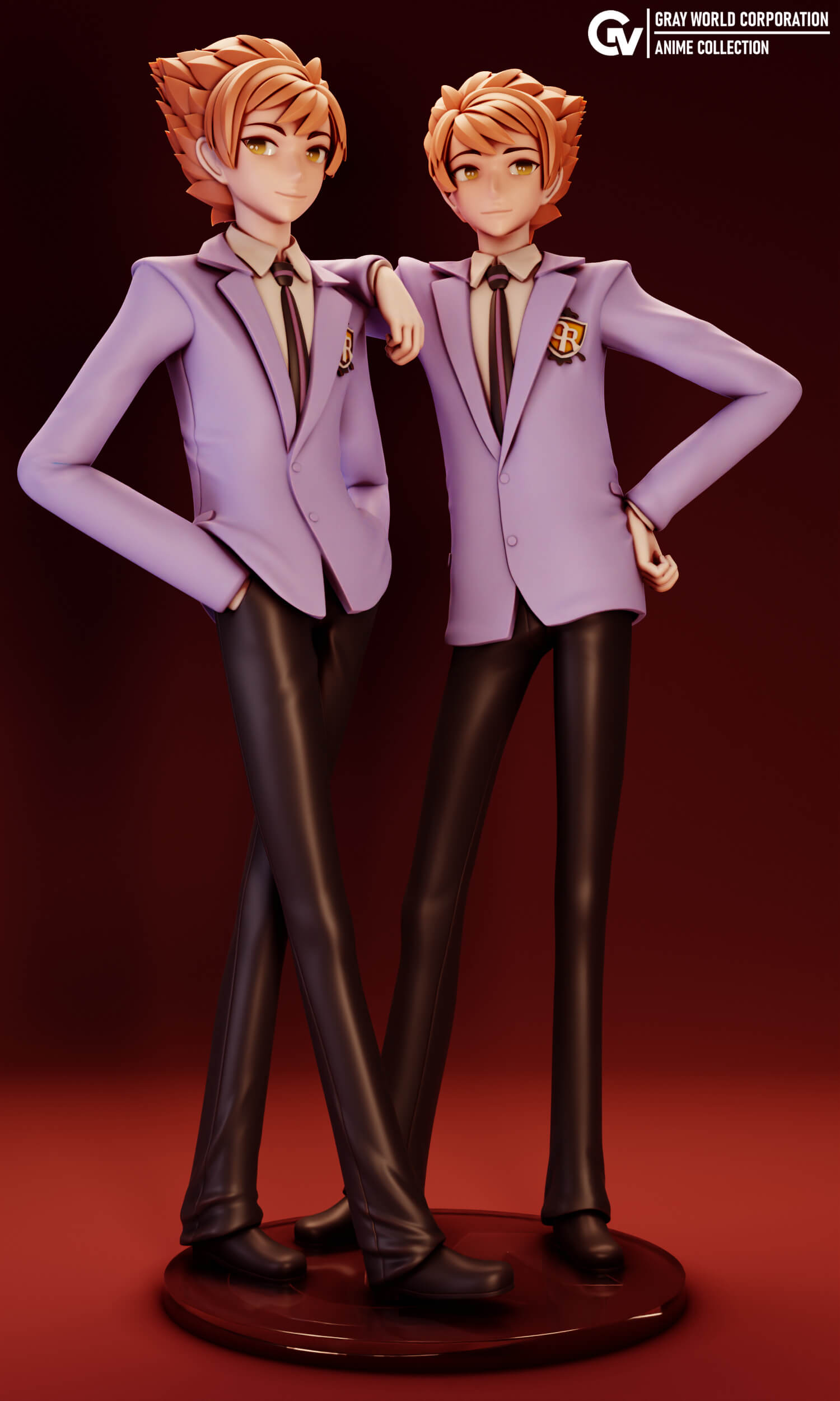Hikaru and Kaoru - Ouran High School Host Club 3D Model by Gray World ...