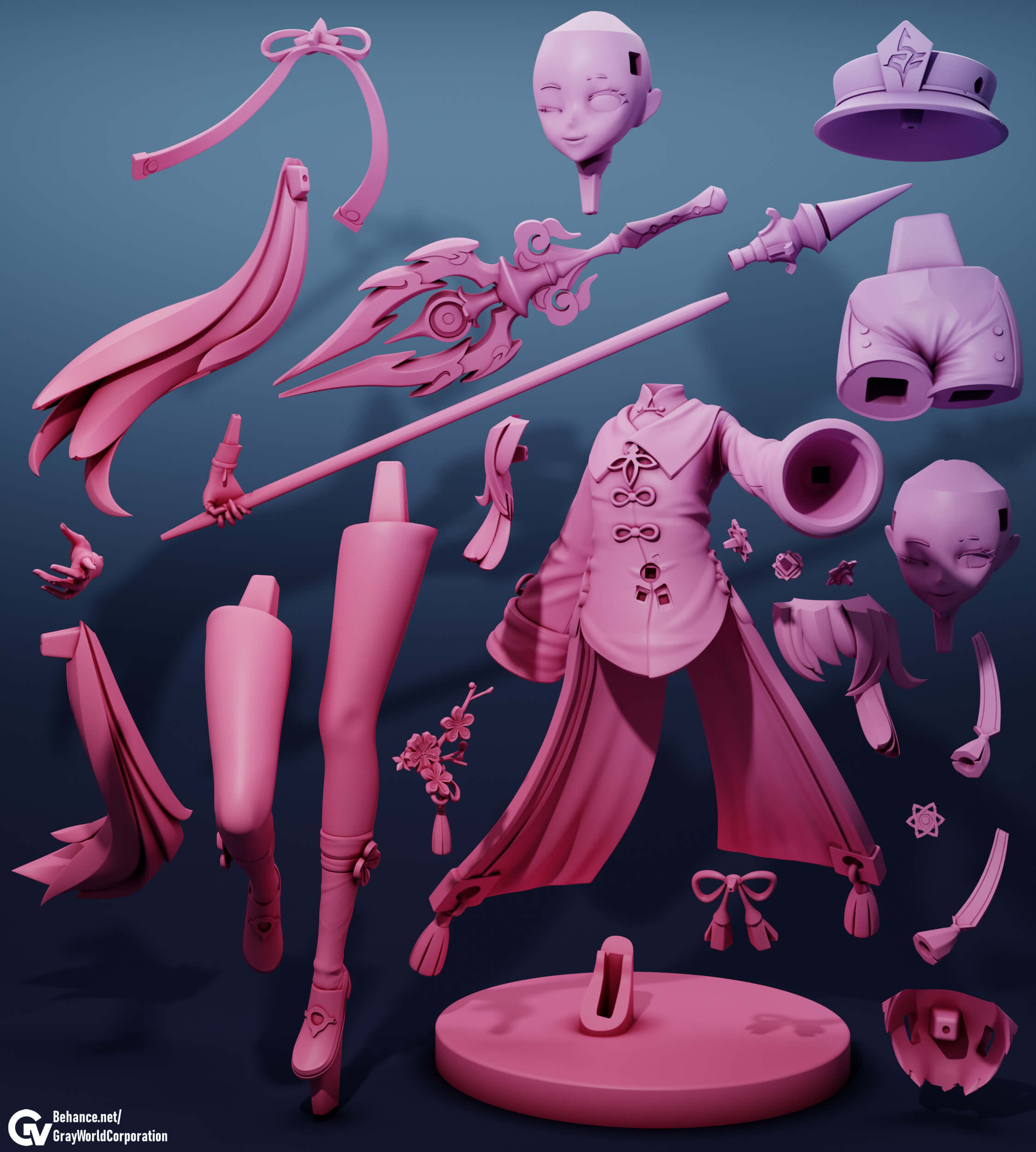 Hu Tao - Genshin Impact 3D Print Model by Gray World Corporation