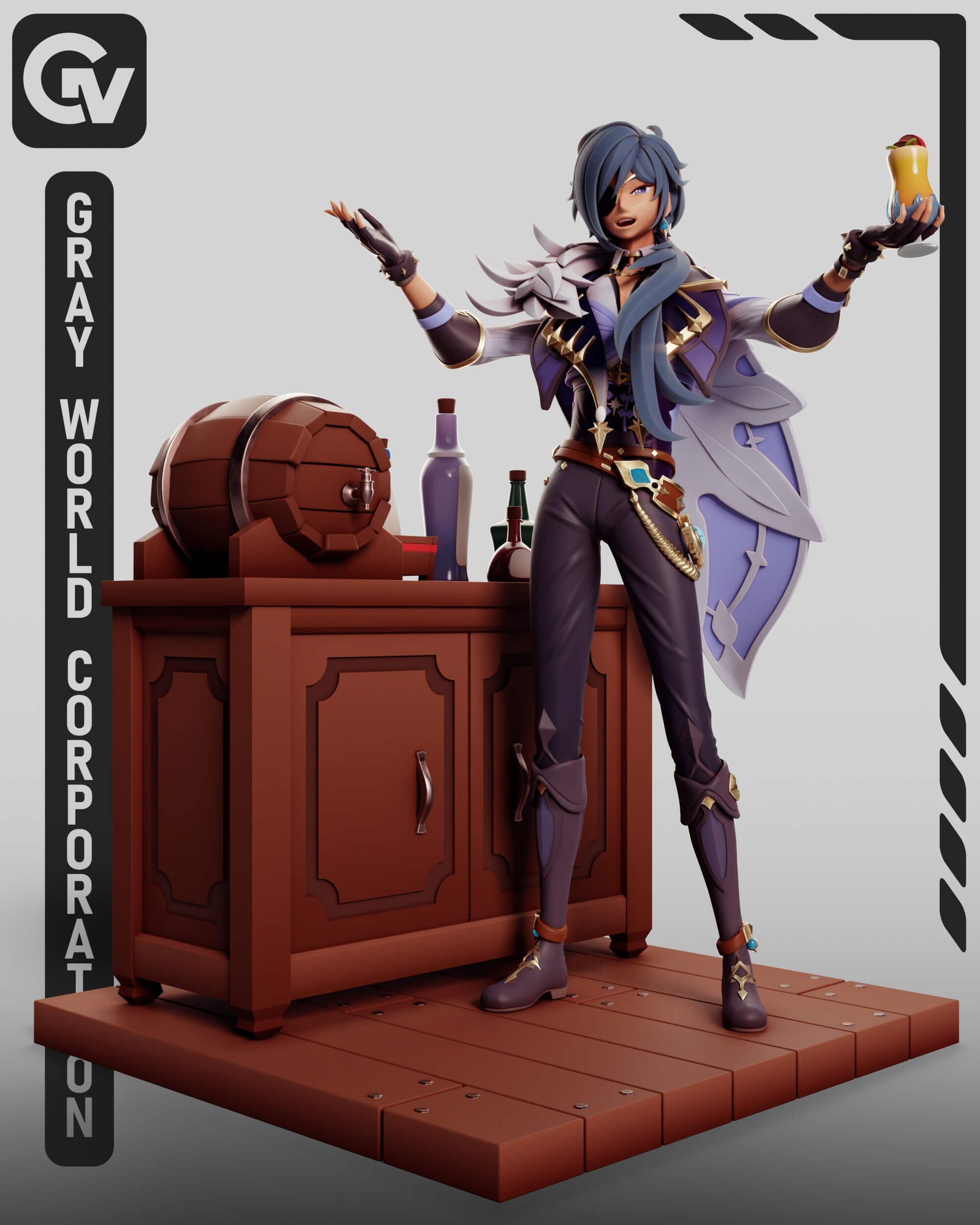 Kaeya - Genshin Impact 3D Model by Gray World Corporation