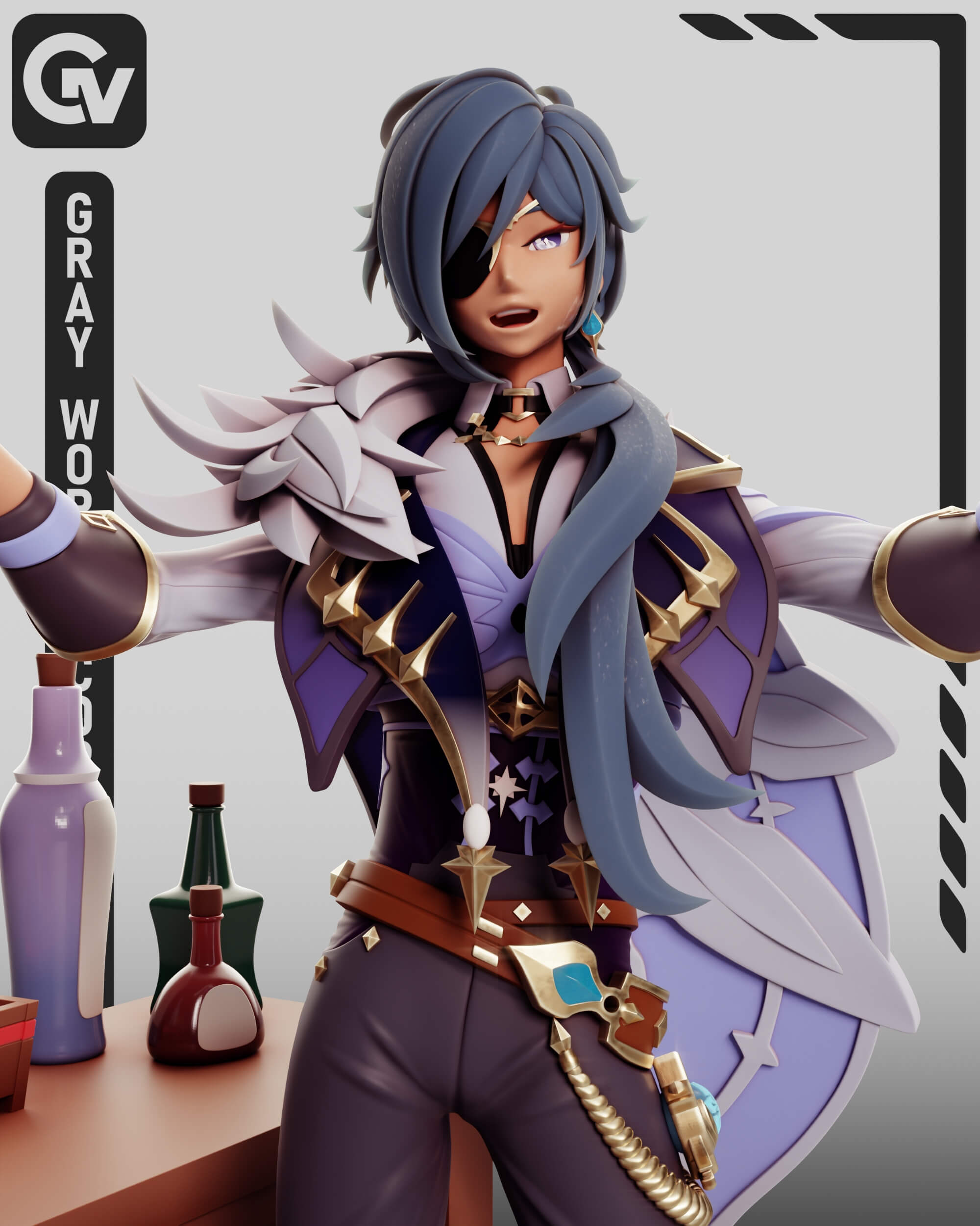 Kaeya - Genshin Impact 3D Print Model by Gray World Corporation