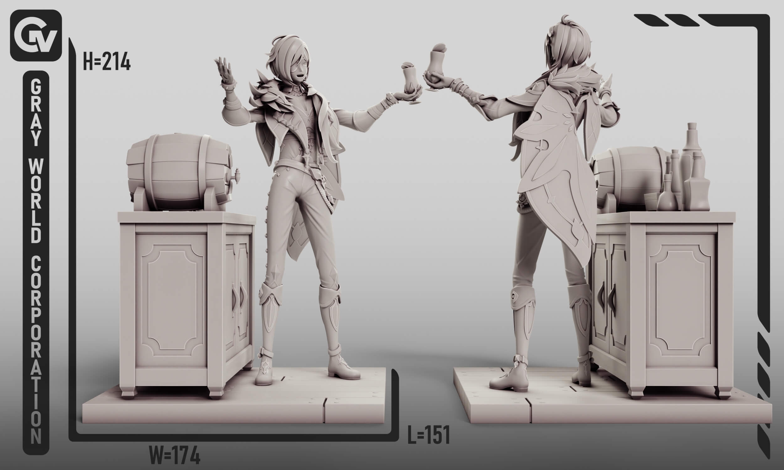 Kaeya - Genshin Impact 3D Print Model by Gray World Corporation