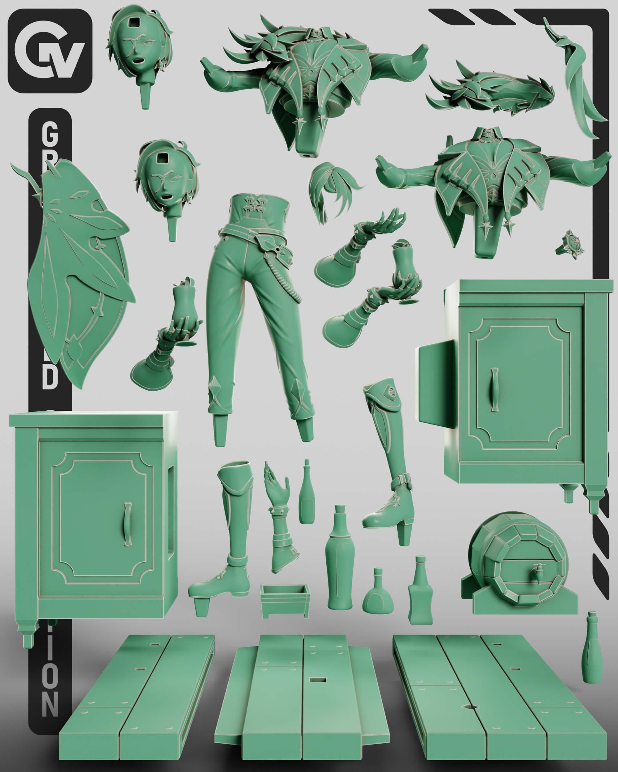 Kaeya - Genshin Impact 3D Print Model by Gray World Corporation