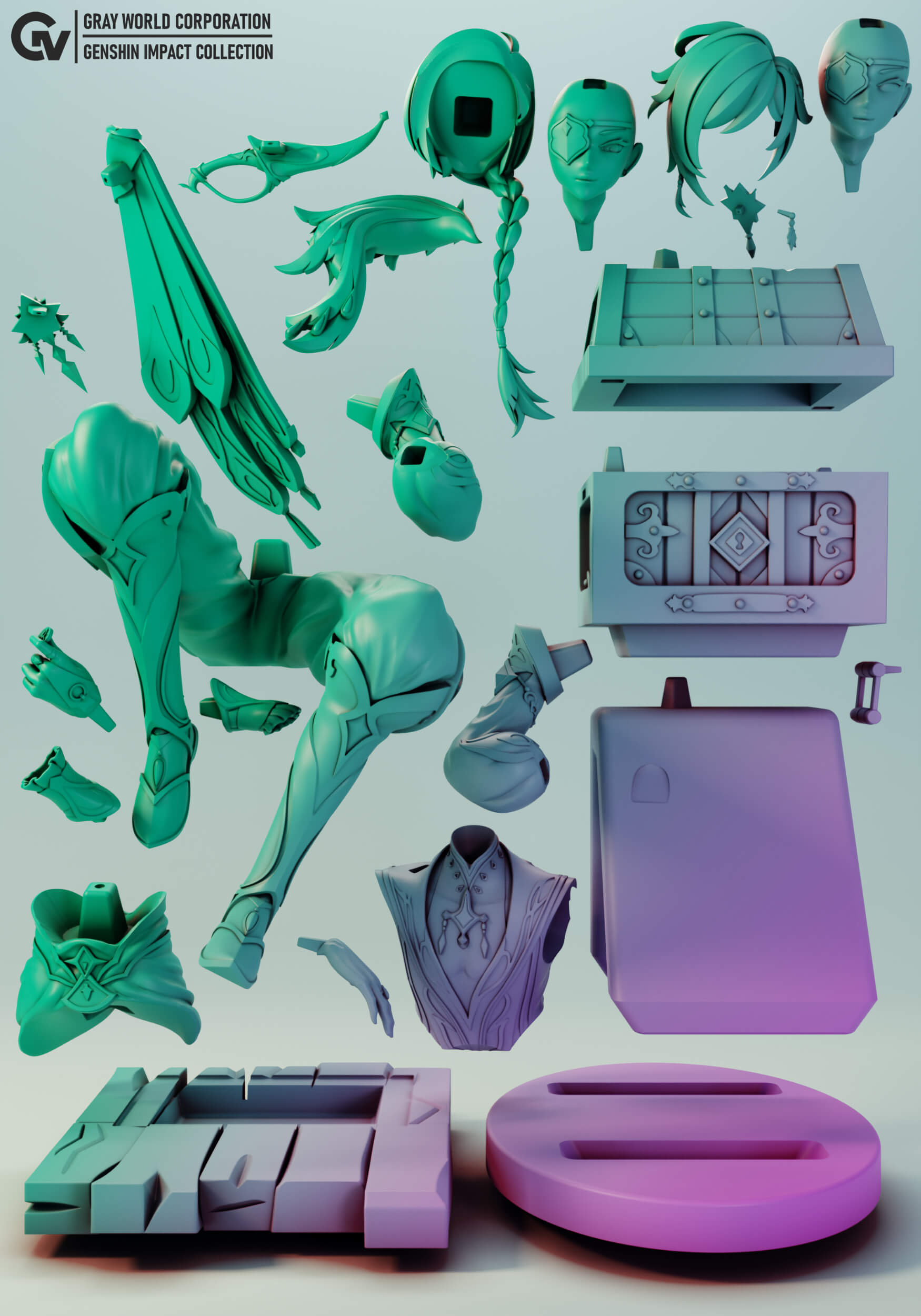 Kaeya "Sailwind Shadow" - Genshin Impact 3D Model by Gray World Corporation