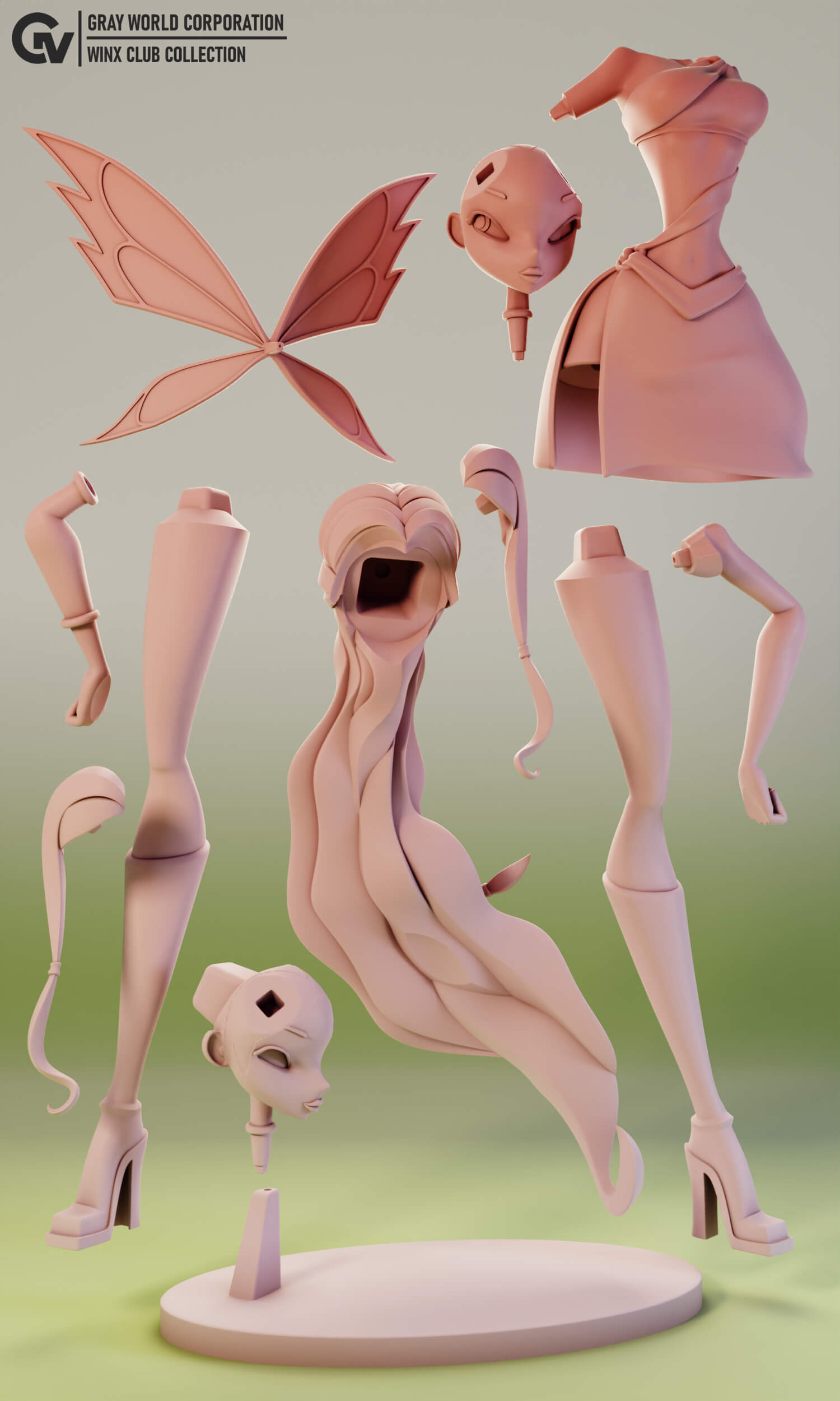 Layla Fairy Form - Winx Club 3D Model by Gray World Corporation