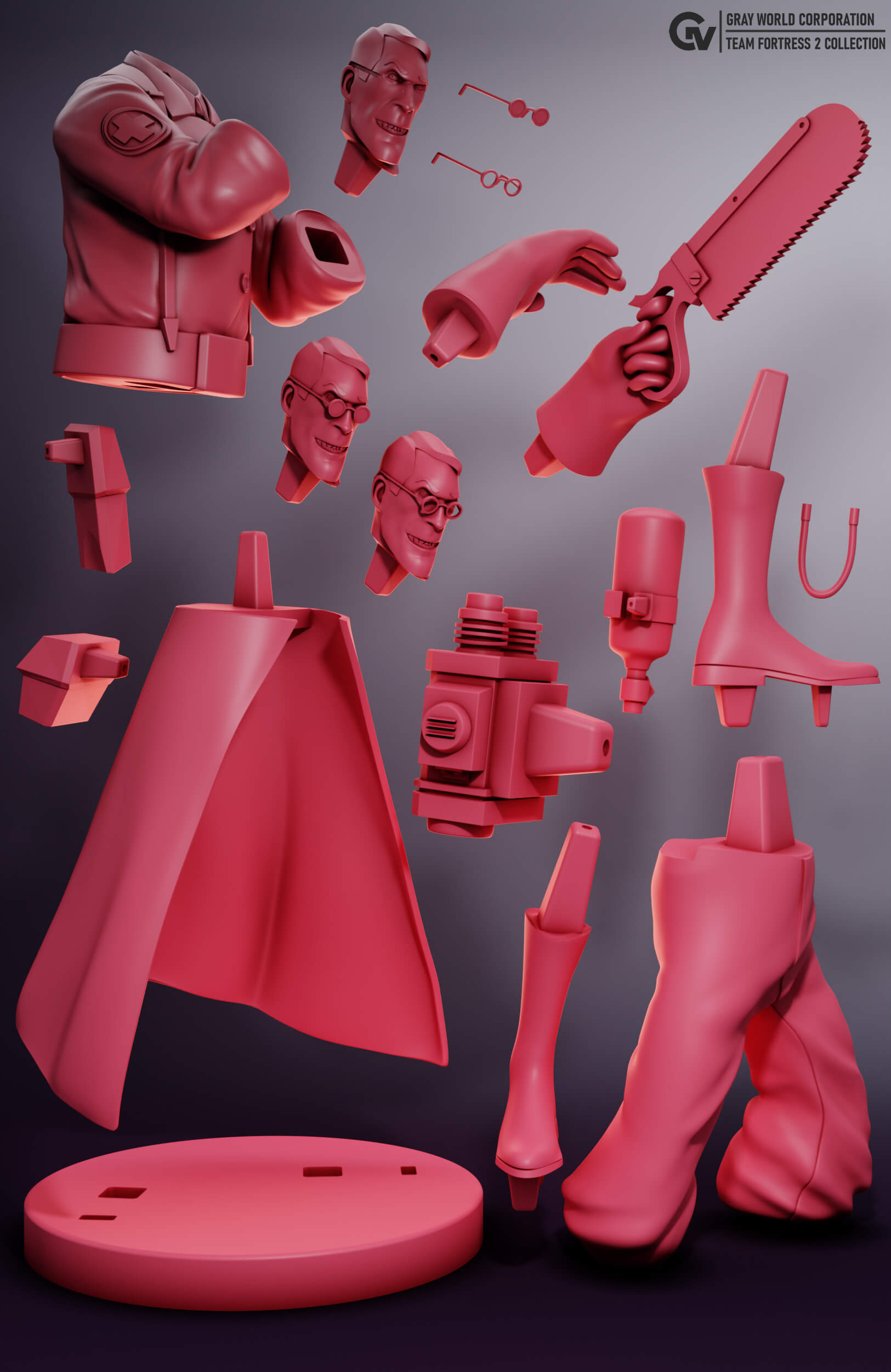 Medic - Team Fortress 2 3D Print Model by Gray World Corporation