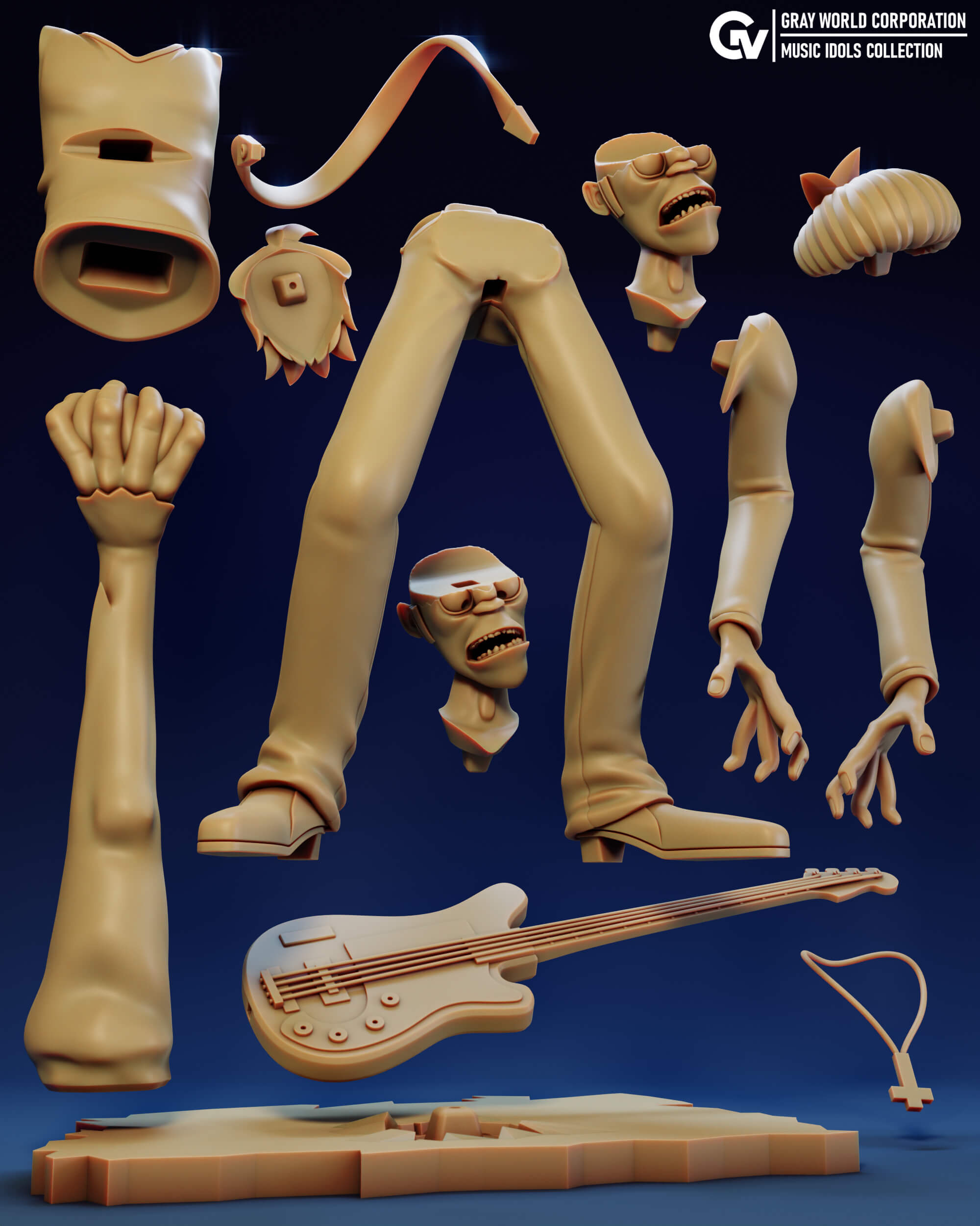 Murdoc "Clint Eastwood" - Gorillaz 3D Model by Gray World Corporation