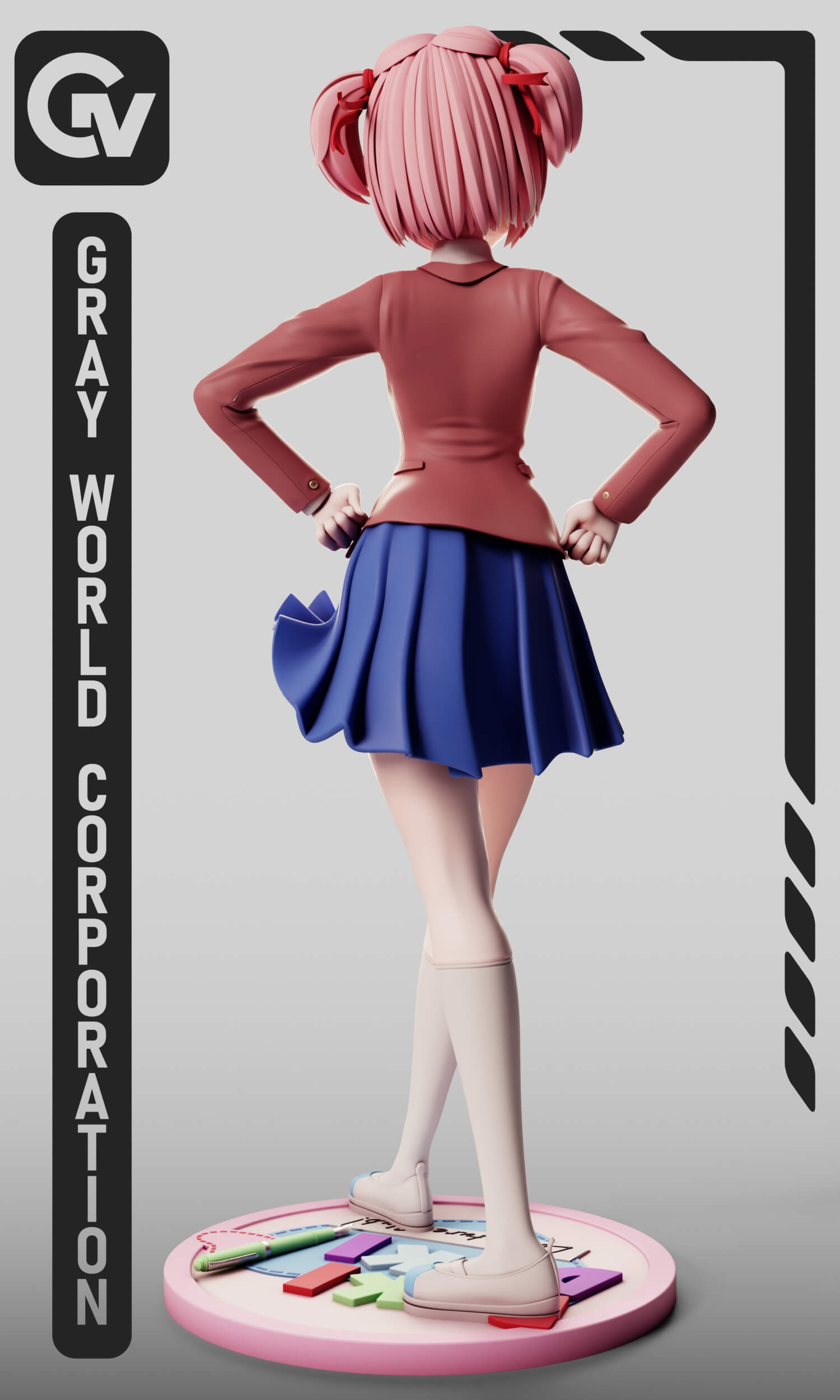 Natsuki - Doki Doki Literature Club 3D Model by Gray World Corporation