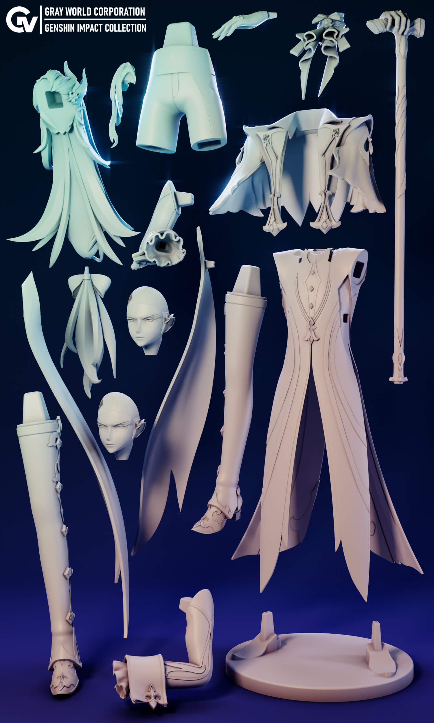 Neuvillette - Genshin Impact 3D Model by Gray World Corporation