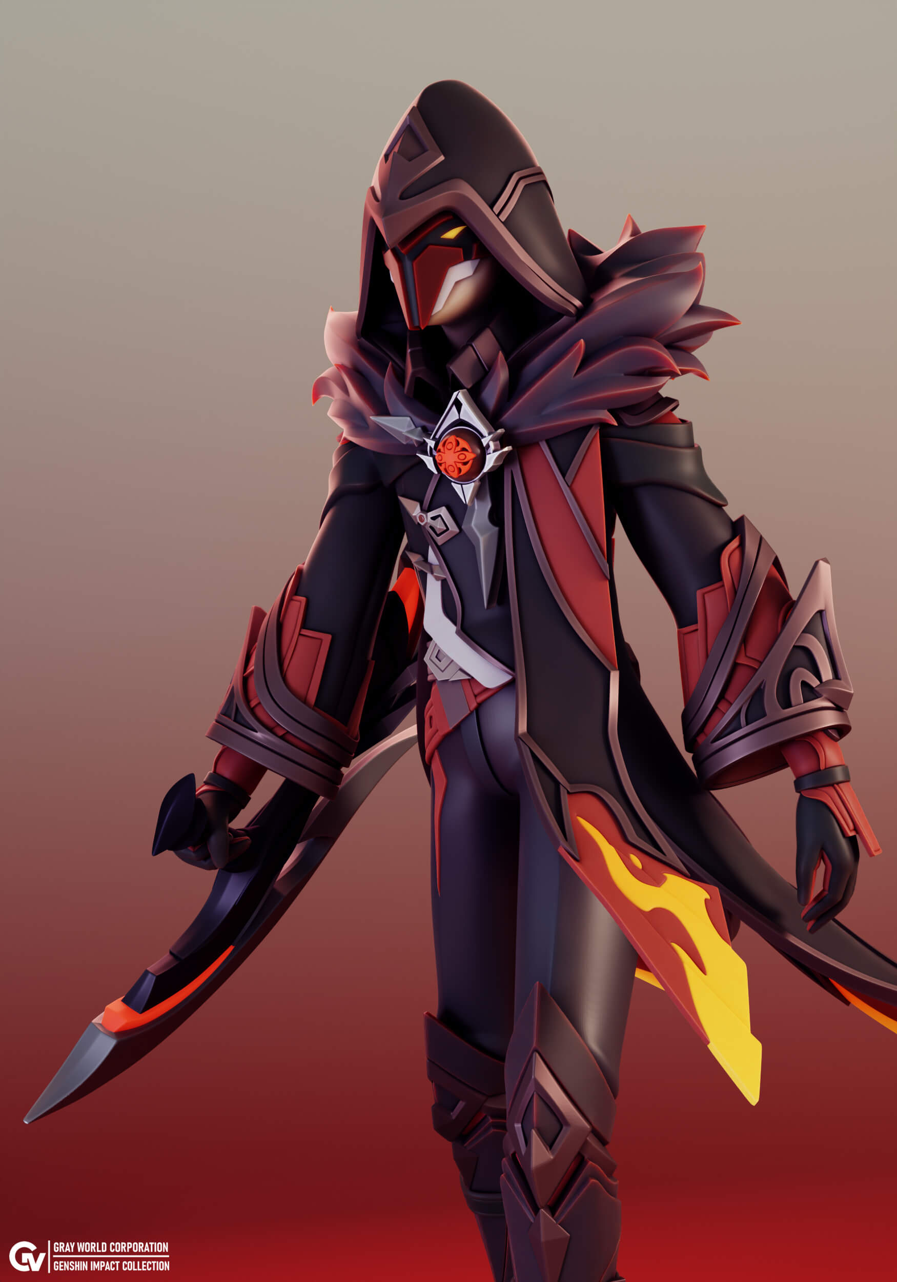 Pyro Agent - Genshin Impact 3D Model by Gray World Corporation