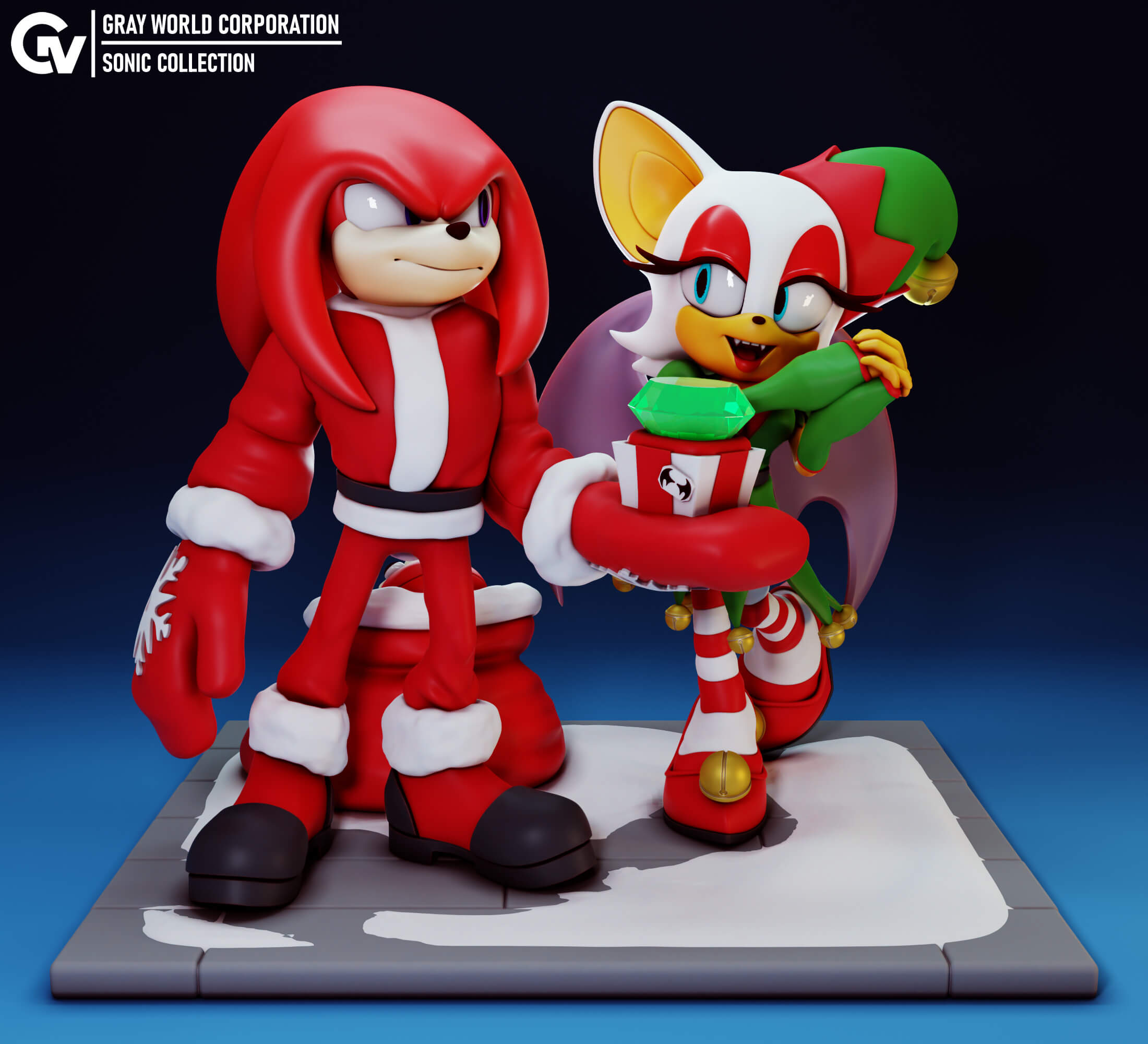 Rouge and Knuckles "Holidays Time" - Sonic The Hed 3D Model by Gray ...