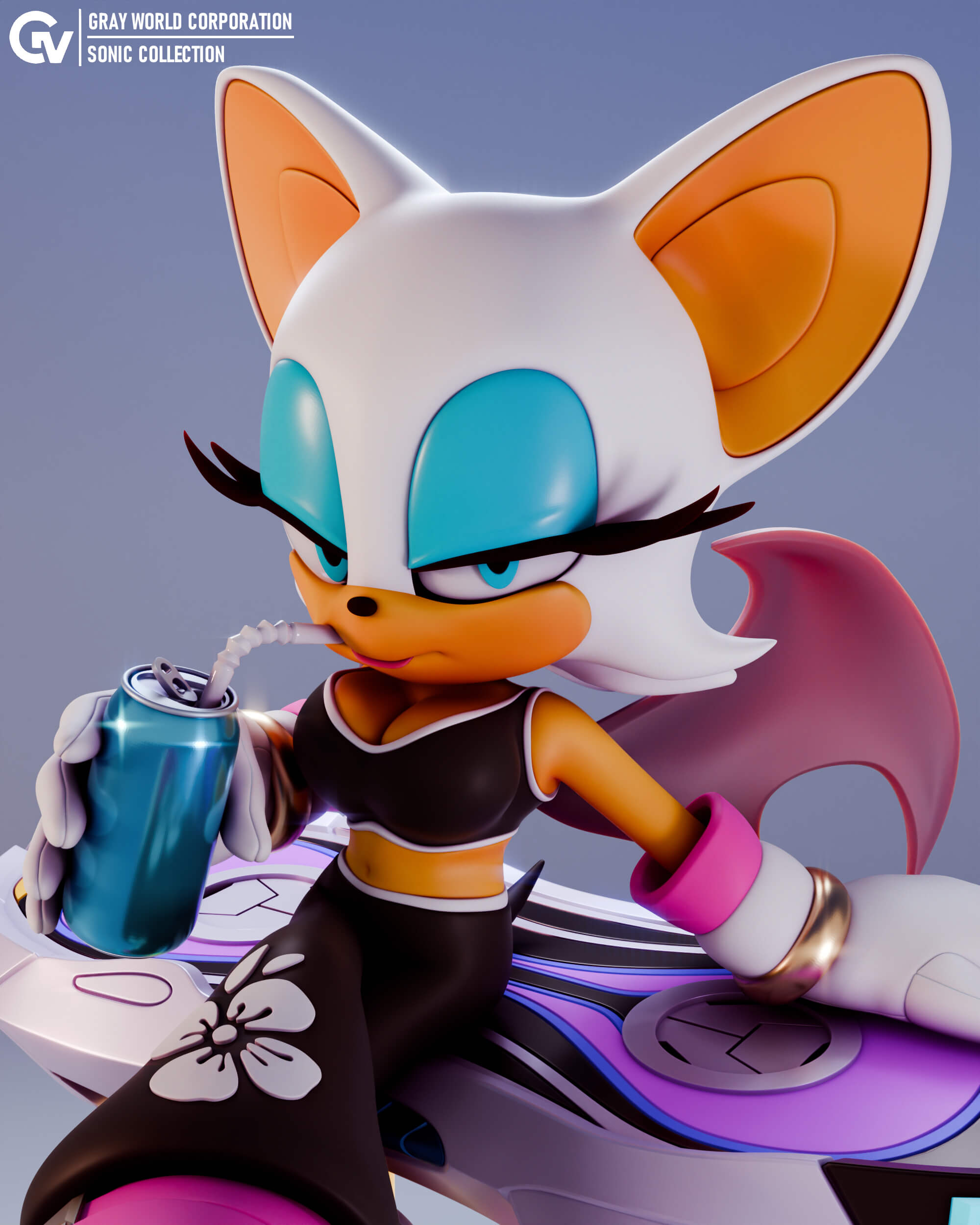 Rouge "Sonic Riders" - Sonic The Hedgehog 3D Model by Gray World ...