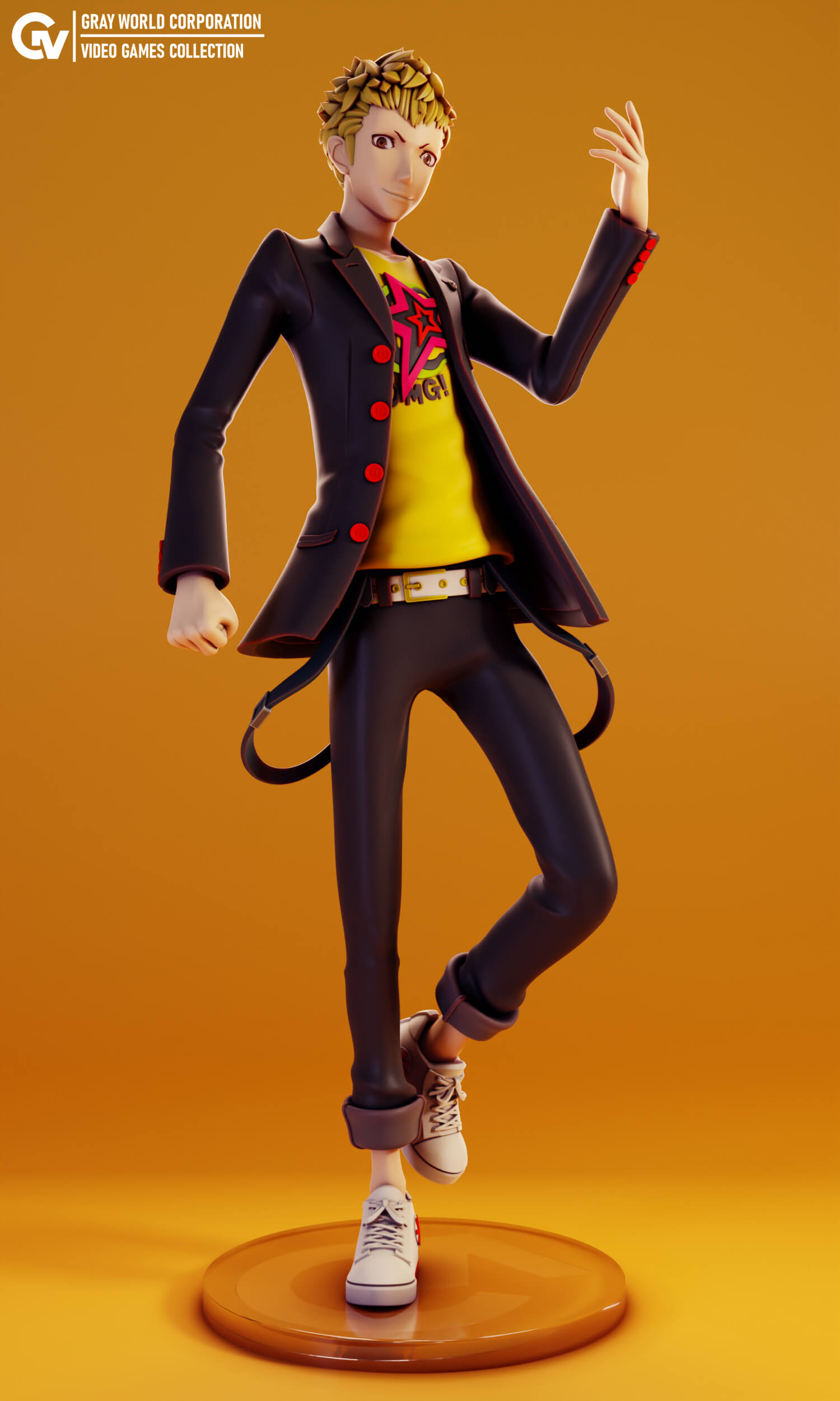 Ryuji Sakamoto - Persona 3D Print Model by Gray World Corporation