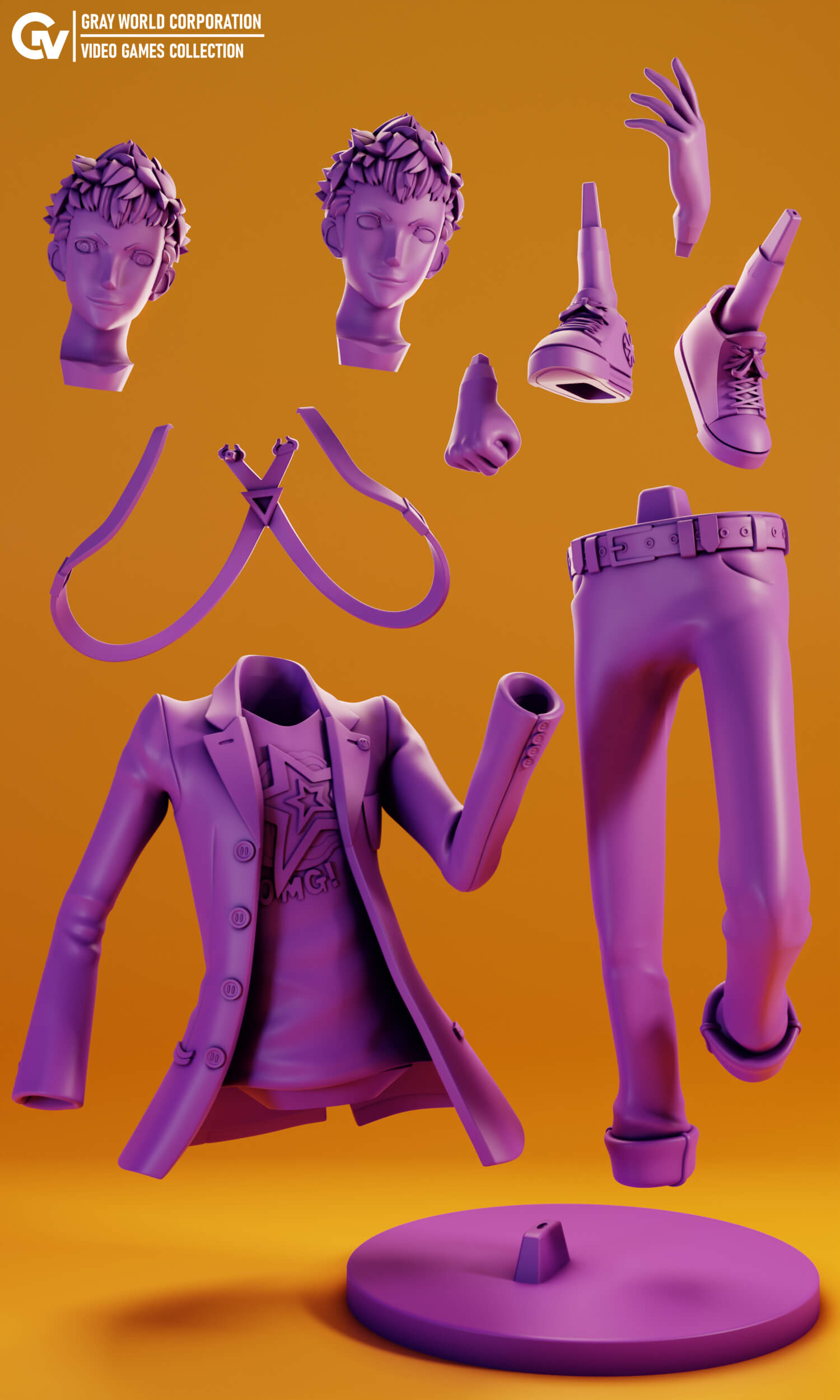 Ryuji Sakamoto - Persona 3D Model by Gray World Corporation