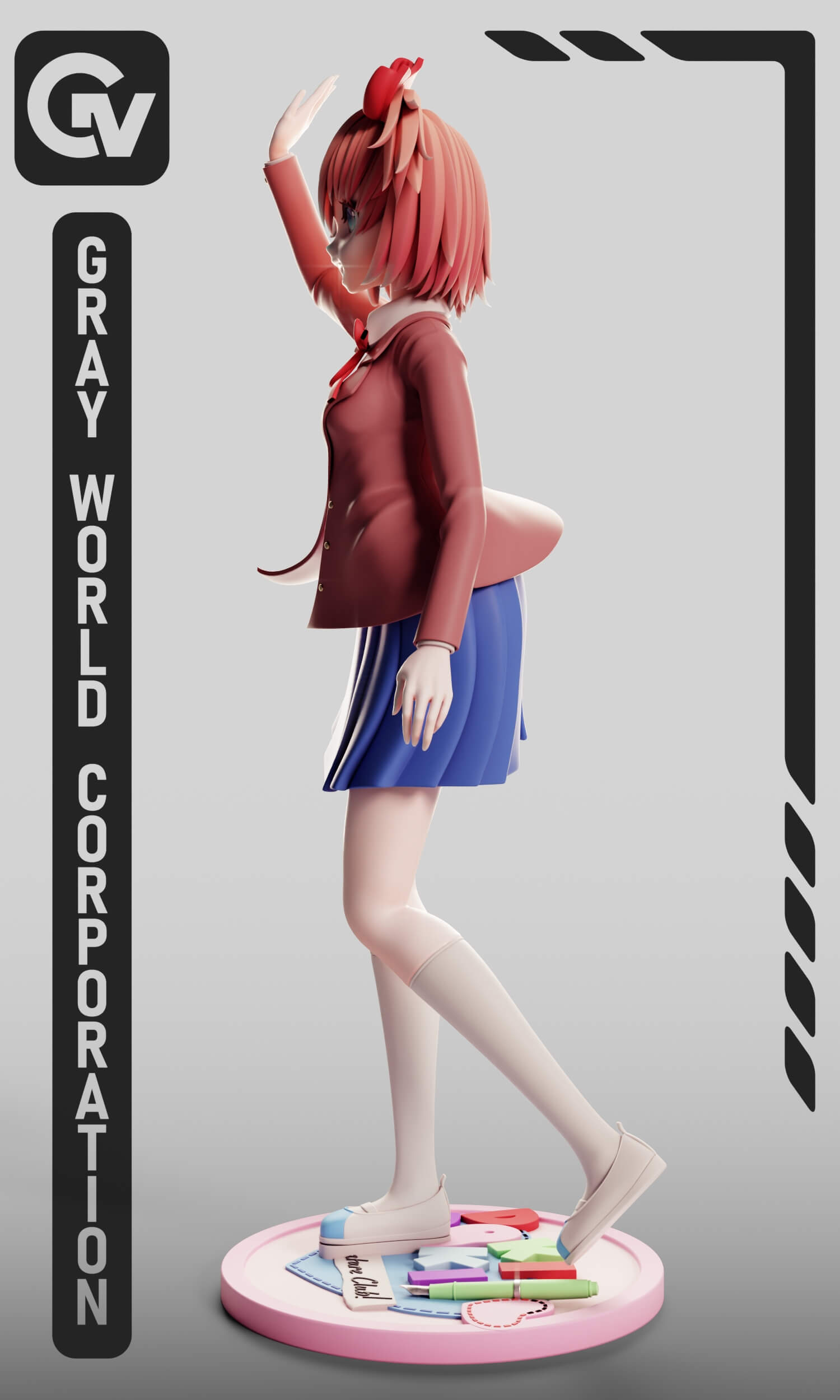 Sayori - Doki Doki Literature Club 3D Model by Gray World Corporation