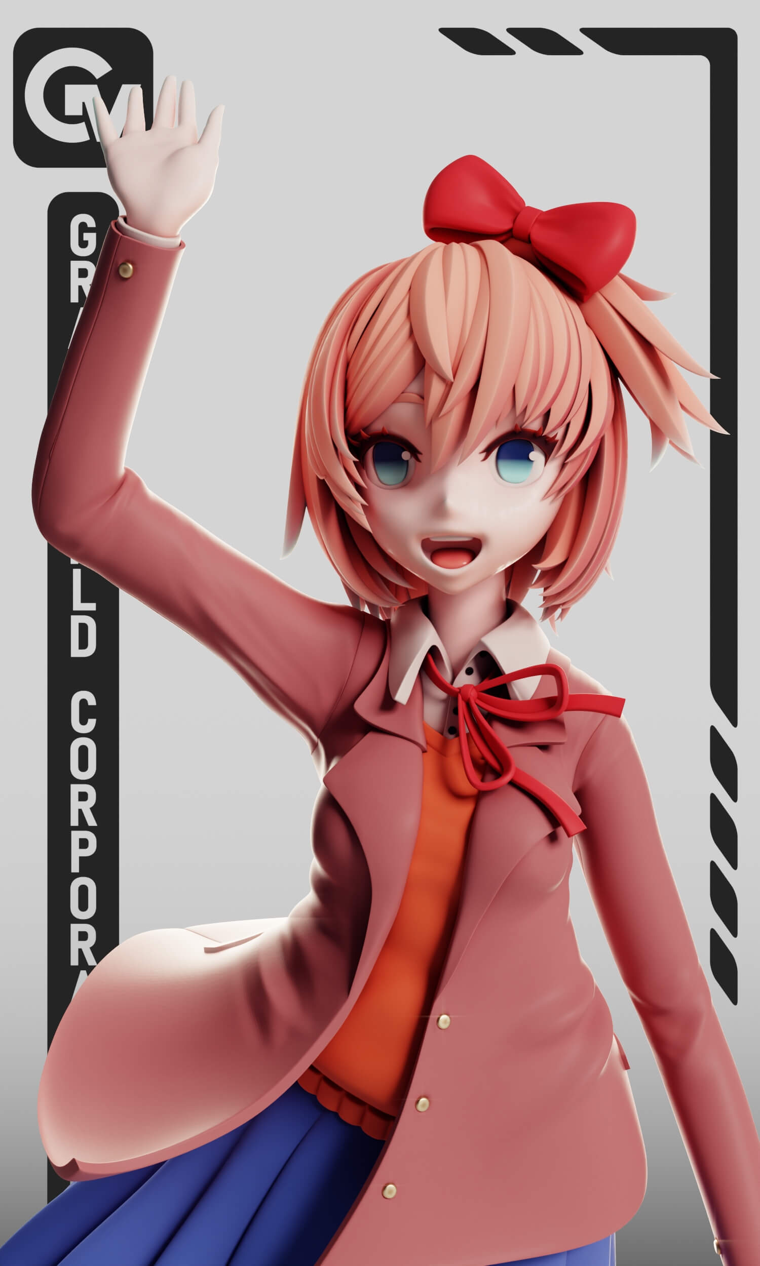 Sayori - Doki Doki Literature Club 3D Print Model by Gray World Corporation