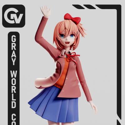 Sayori - Doki Doki Literature Club 3D Model by Gray World Corporation