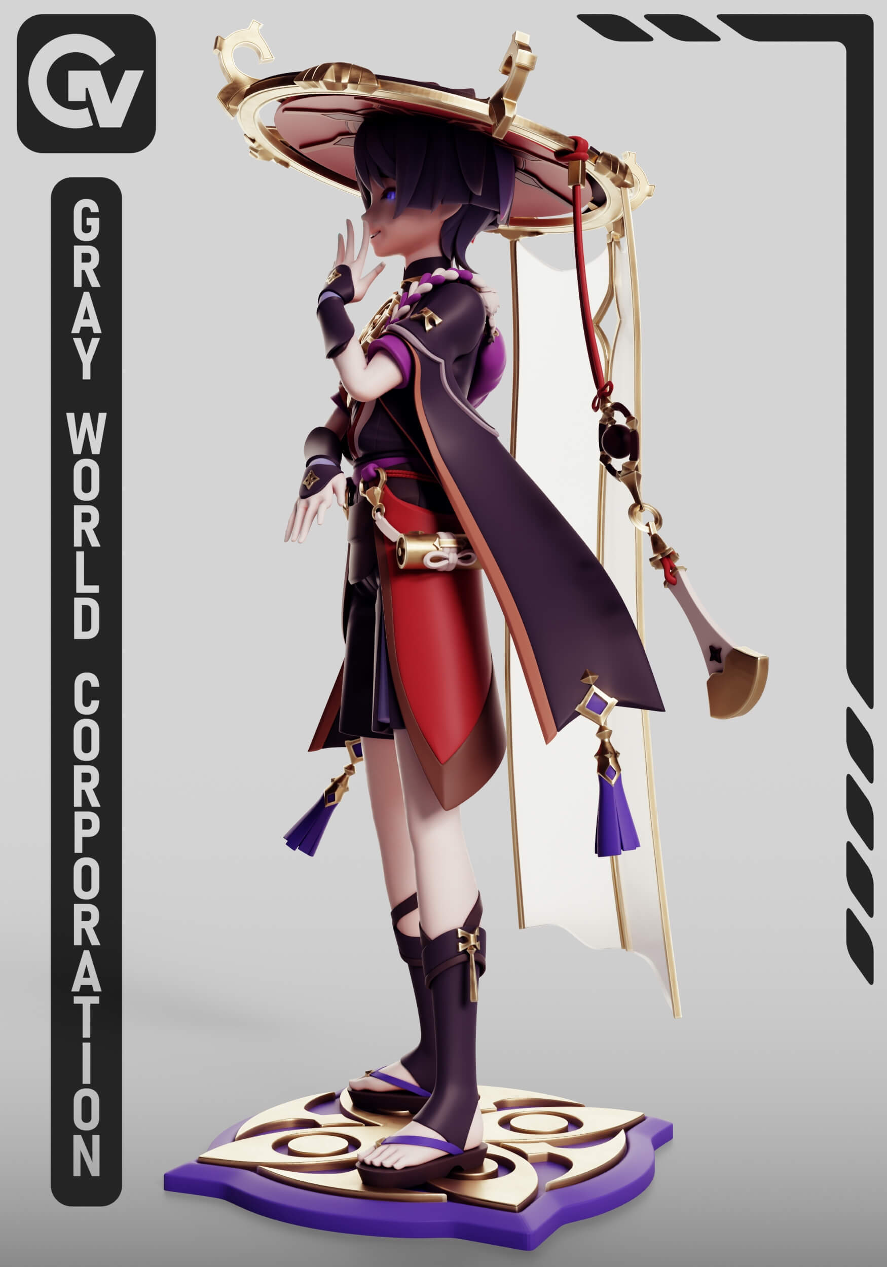 Scaramouche - Genshin Impact 3D Model by Gray World Corporation