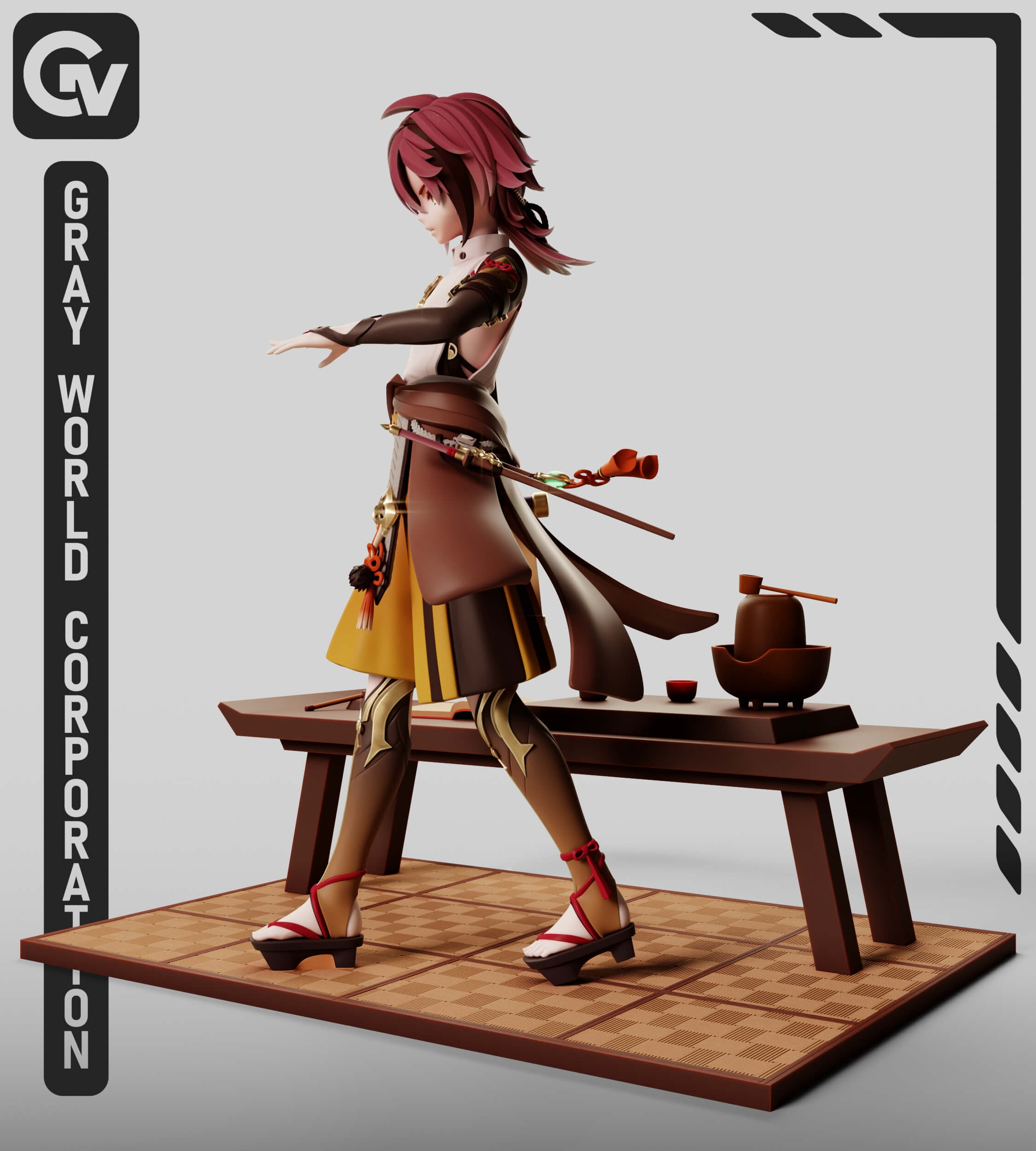 Shikanoin Heizou - Genshin Impact 3D Model by Gray World Corporation