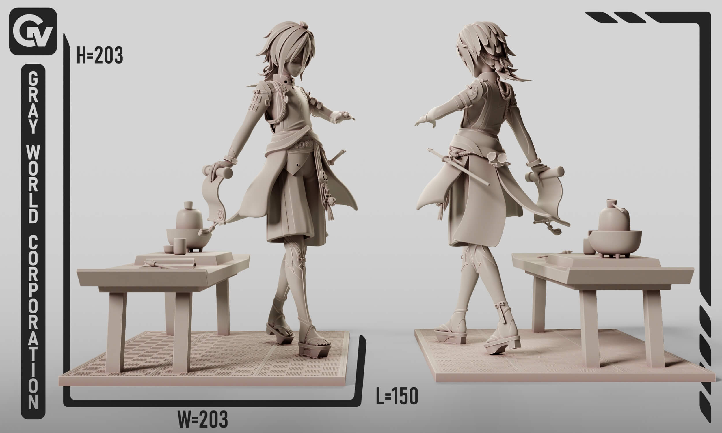 Shikanoin Heizou - Genshin Impact 3D Print Model by Gray World Corporation