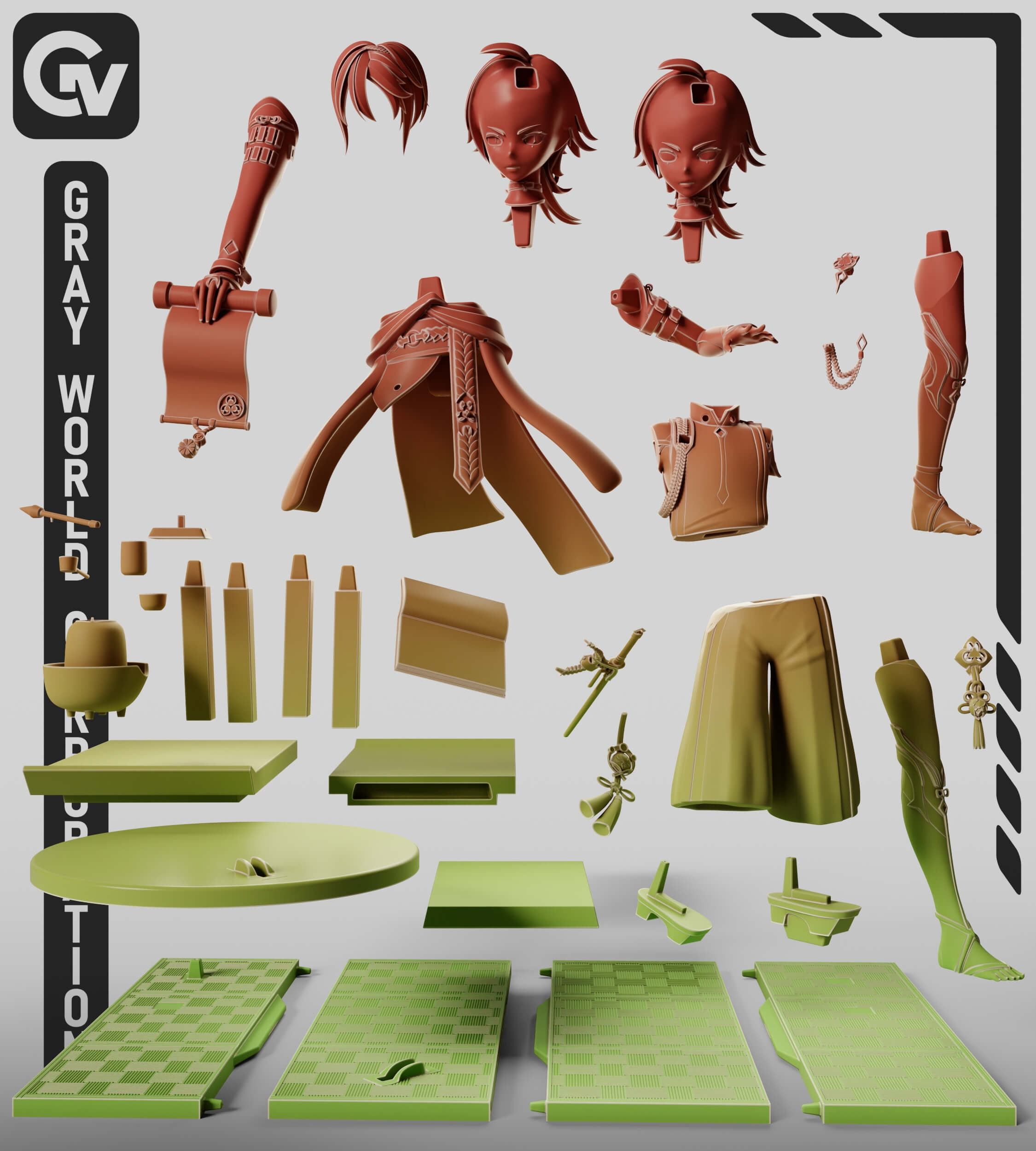 Shikanoin Heizou - Genshin Impact 3D Model by Gray World Corporation