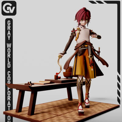 Shikanoin Heizou - Genshin Impact 3D Model by Gray World Corporation