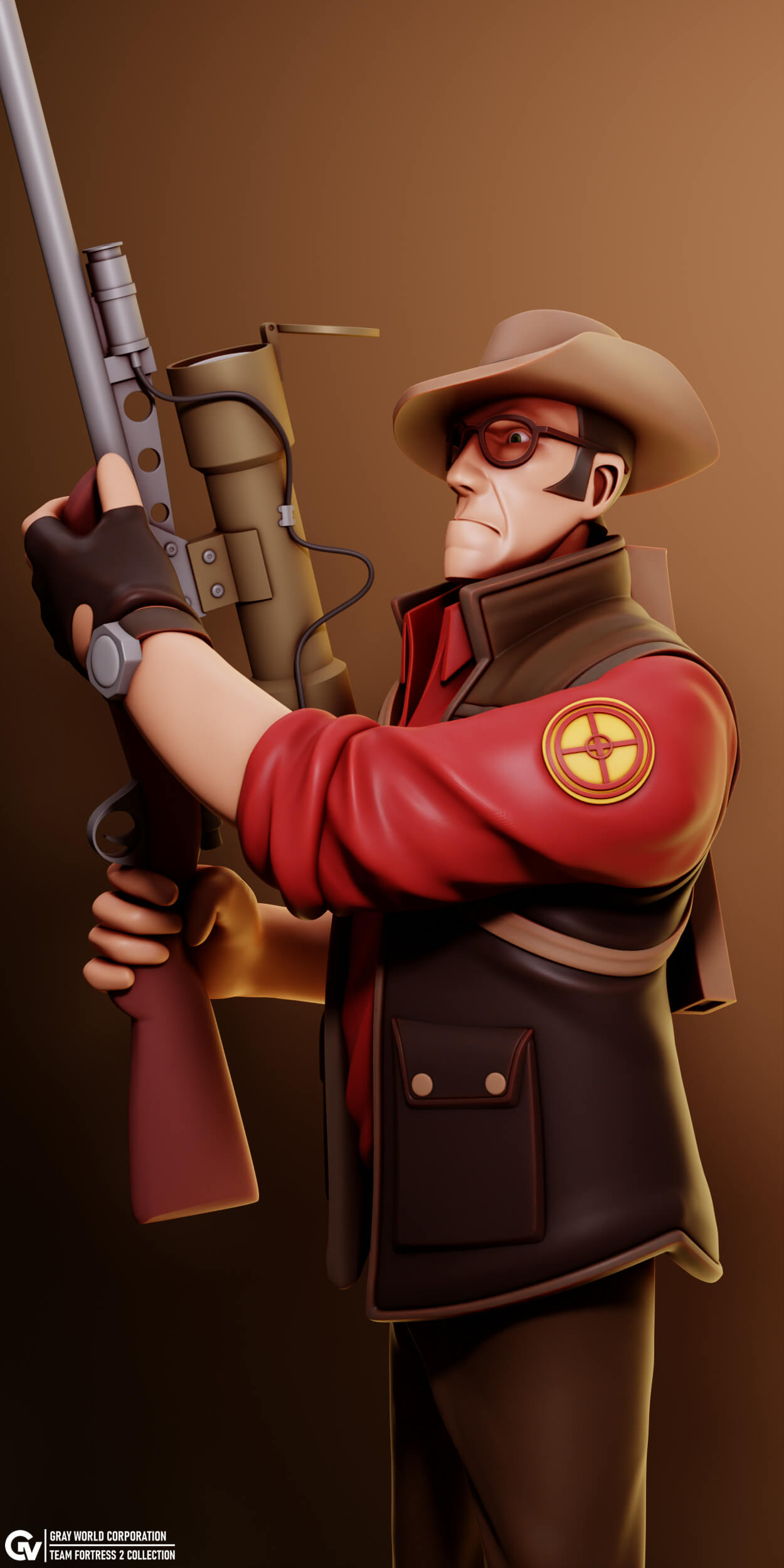 Sniper - Team Fortress 2 3D Model by Gray World Corporation