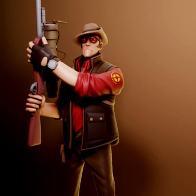 Sniper - Team Fortress 2 3D Model by Gray World Corporation
