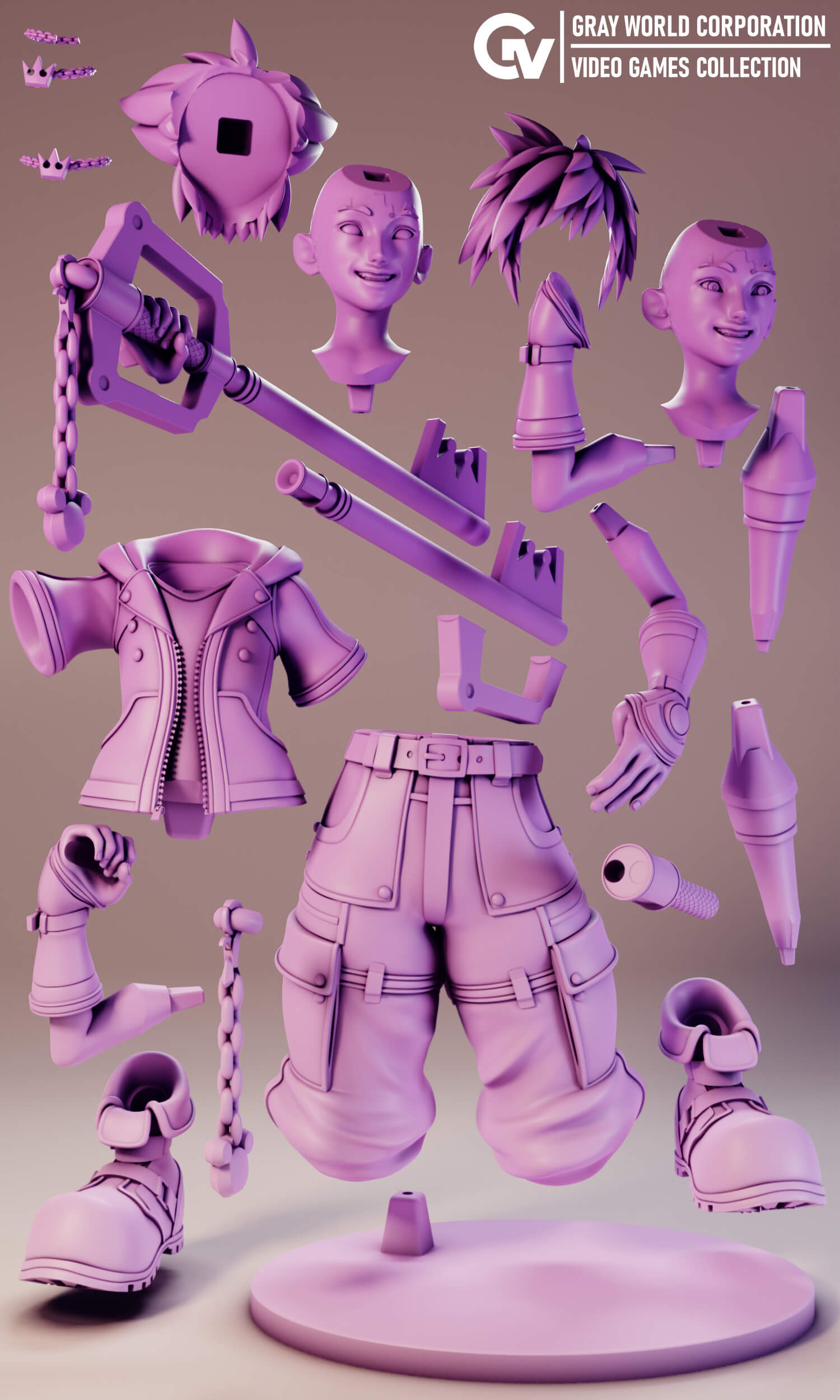 Sora - Kingdom Hearts 3D Model by Gray World Corporation