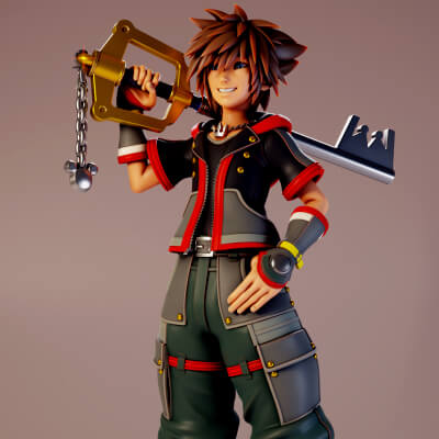 Sora - Kingdom Hearts 3D Model by Gray World Corporation
