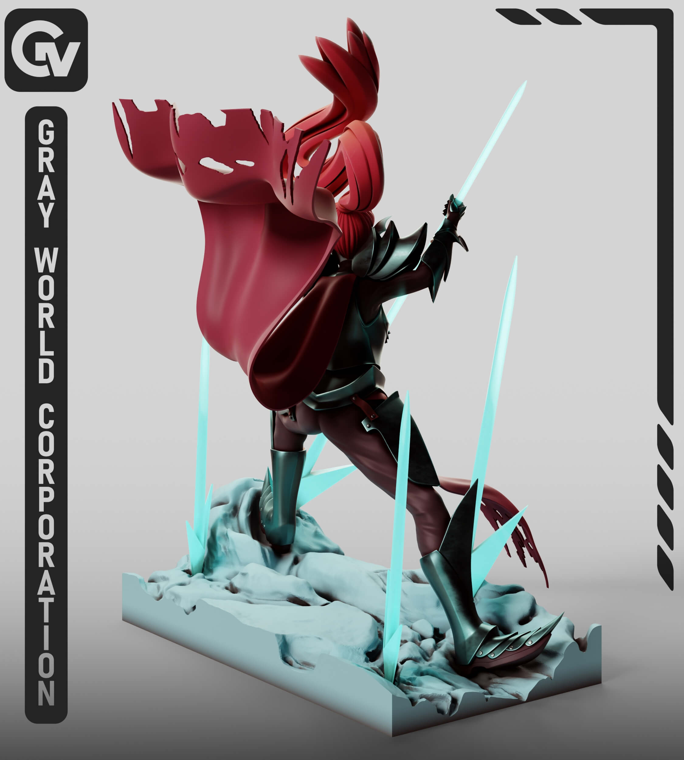 Undyne - Undertale 3D Model by Gray World Corporation