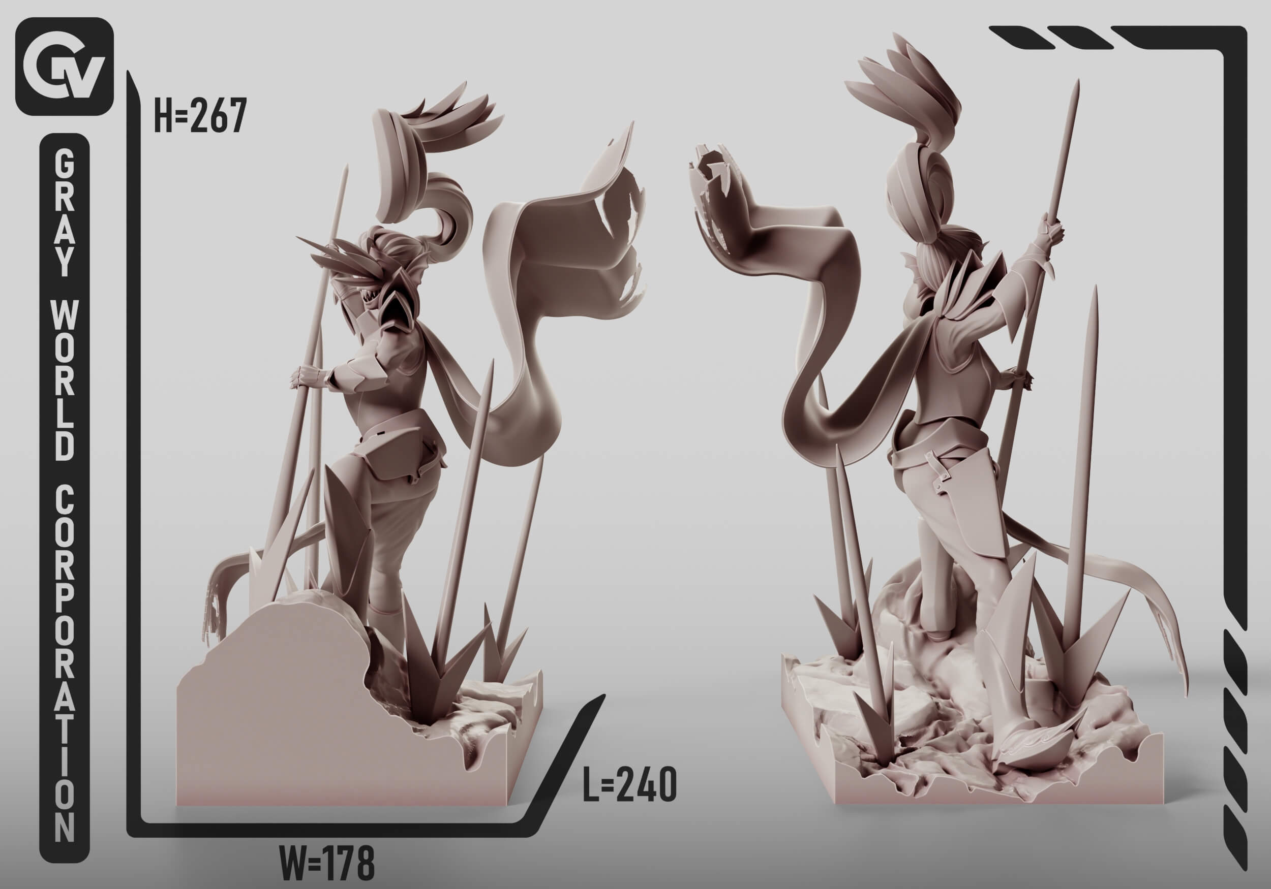 Undyne - Undertale 3D Model by Gray World Corporation