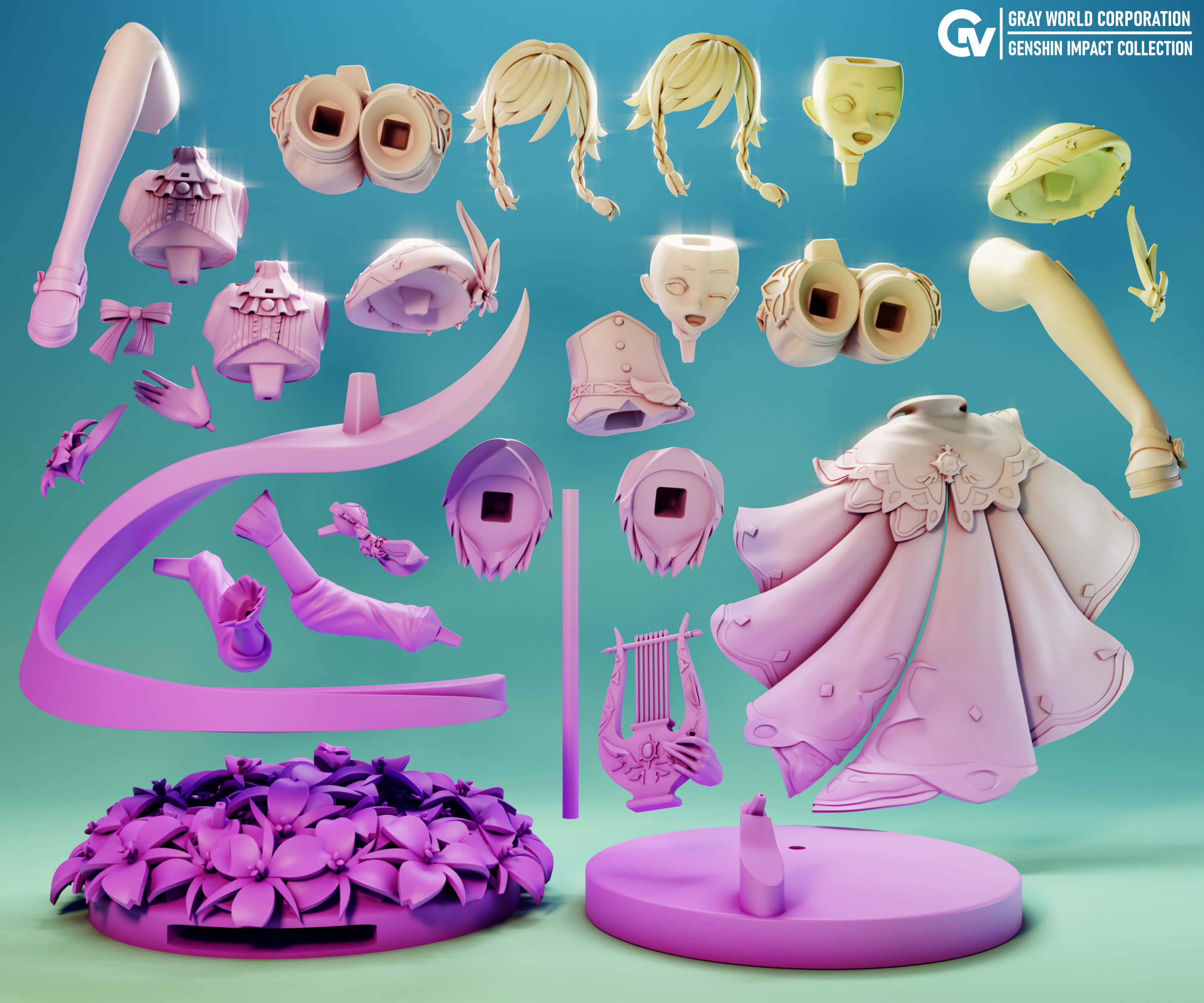 Venti - Genshin Impact 3D Model by Gray World Corporation