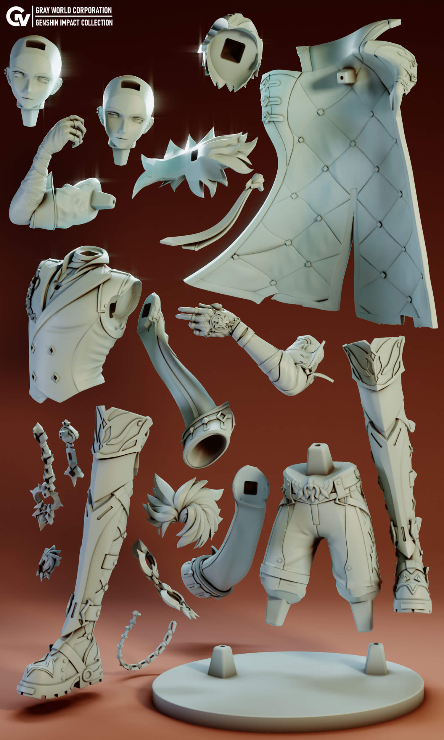 Wriothesley - Genshin Impact 3D Model by Gray World Corporation