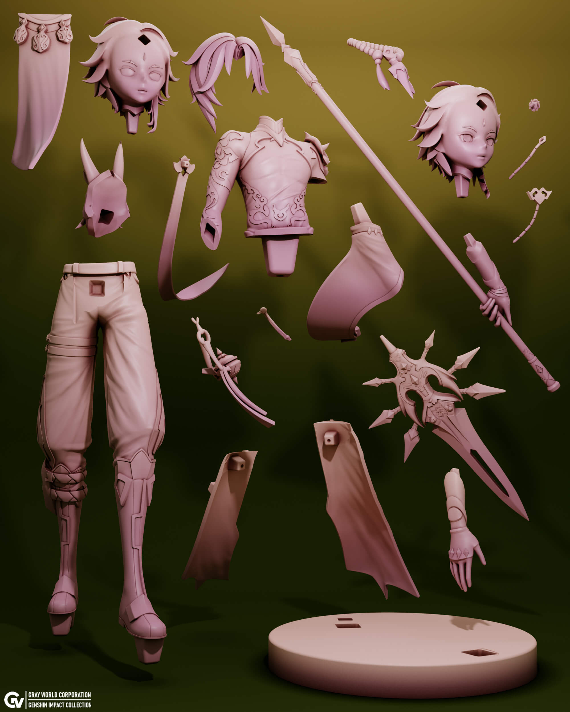 Xiao 2 - Genshin Impact 3D Model by Gray World Corporation