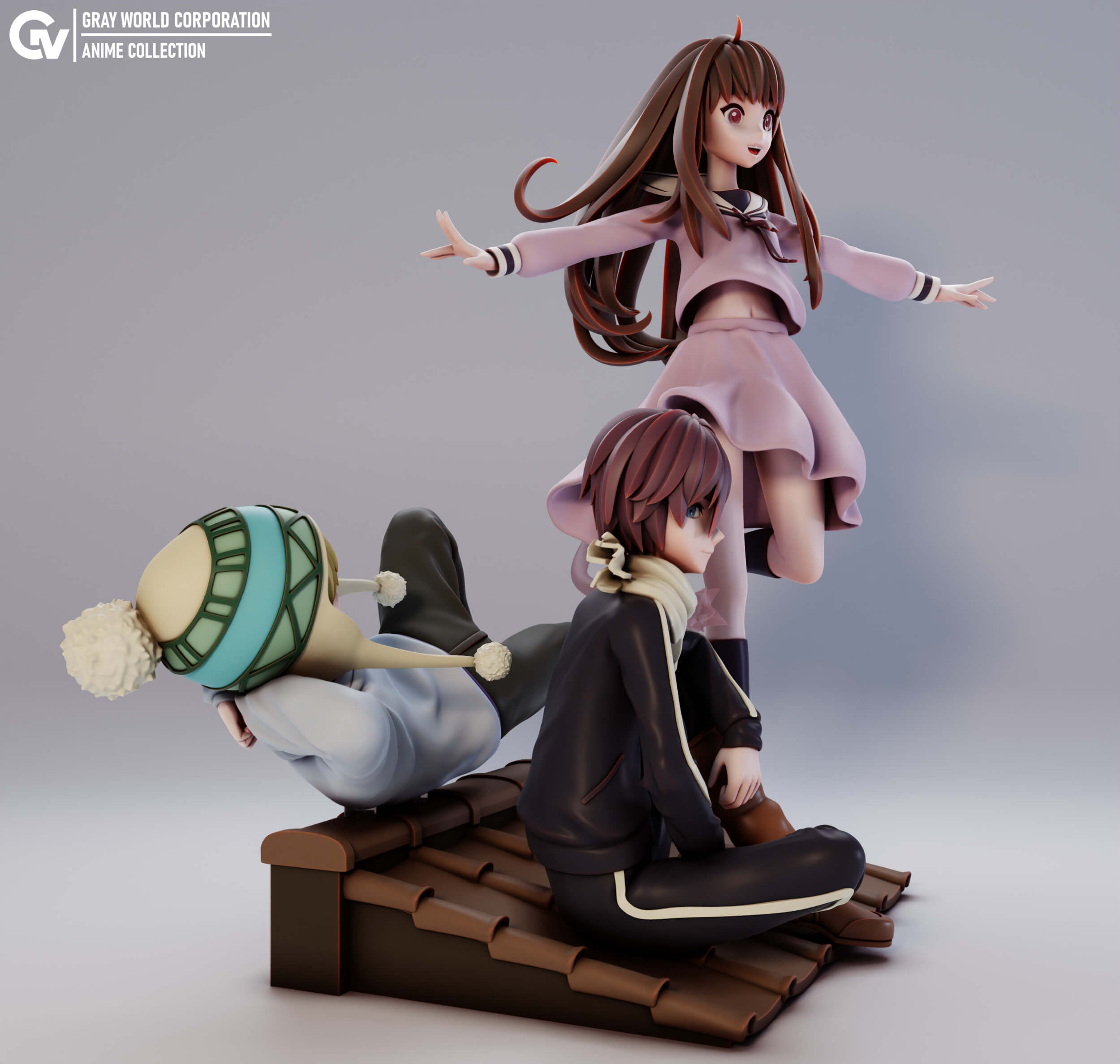 Yato, Hiyori and Yukine - Noragami 3D Print Model by Gray World Corporation