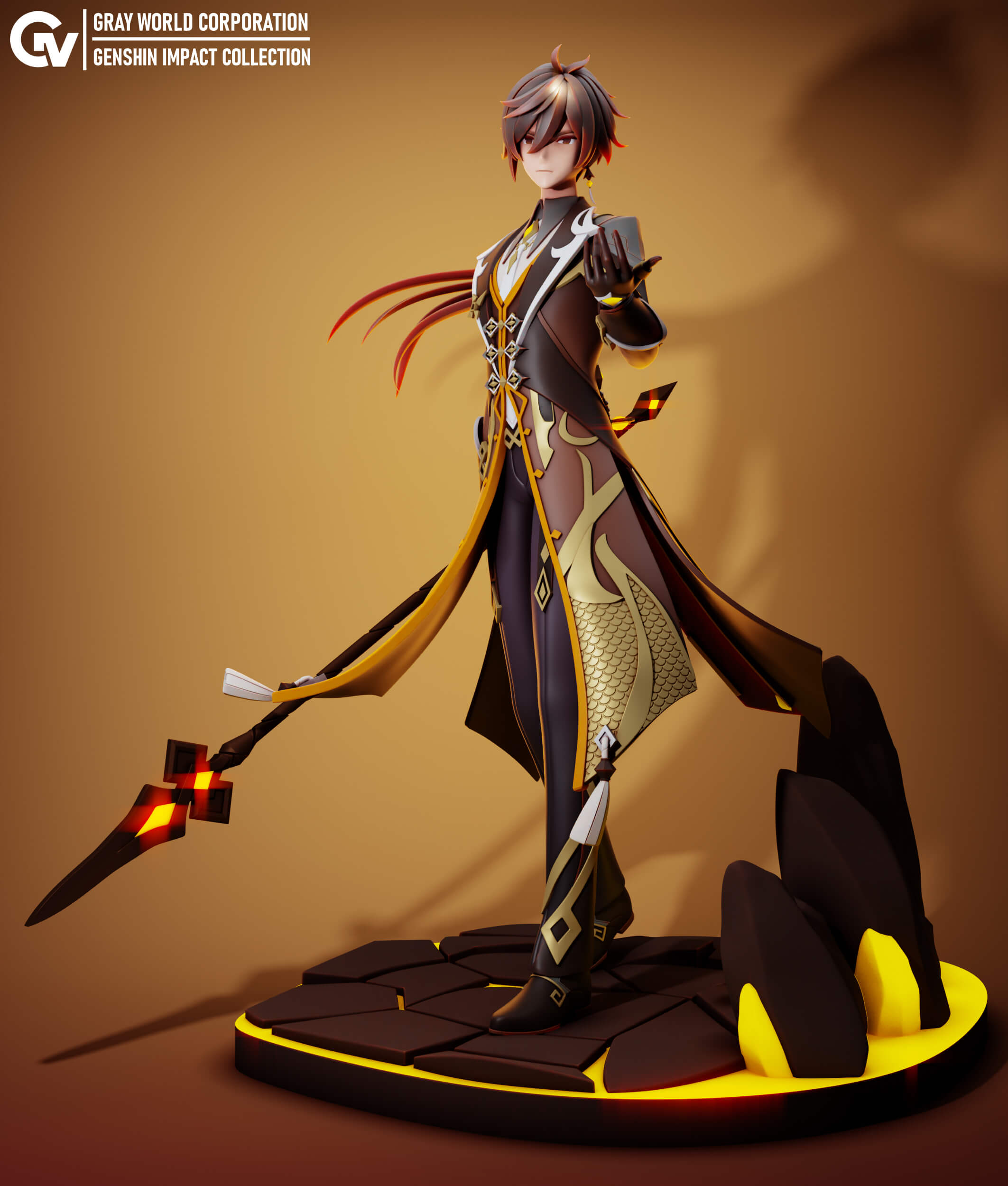 Zhongli 2 - Genshin Impact 3D Model by Gray World Corporation